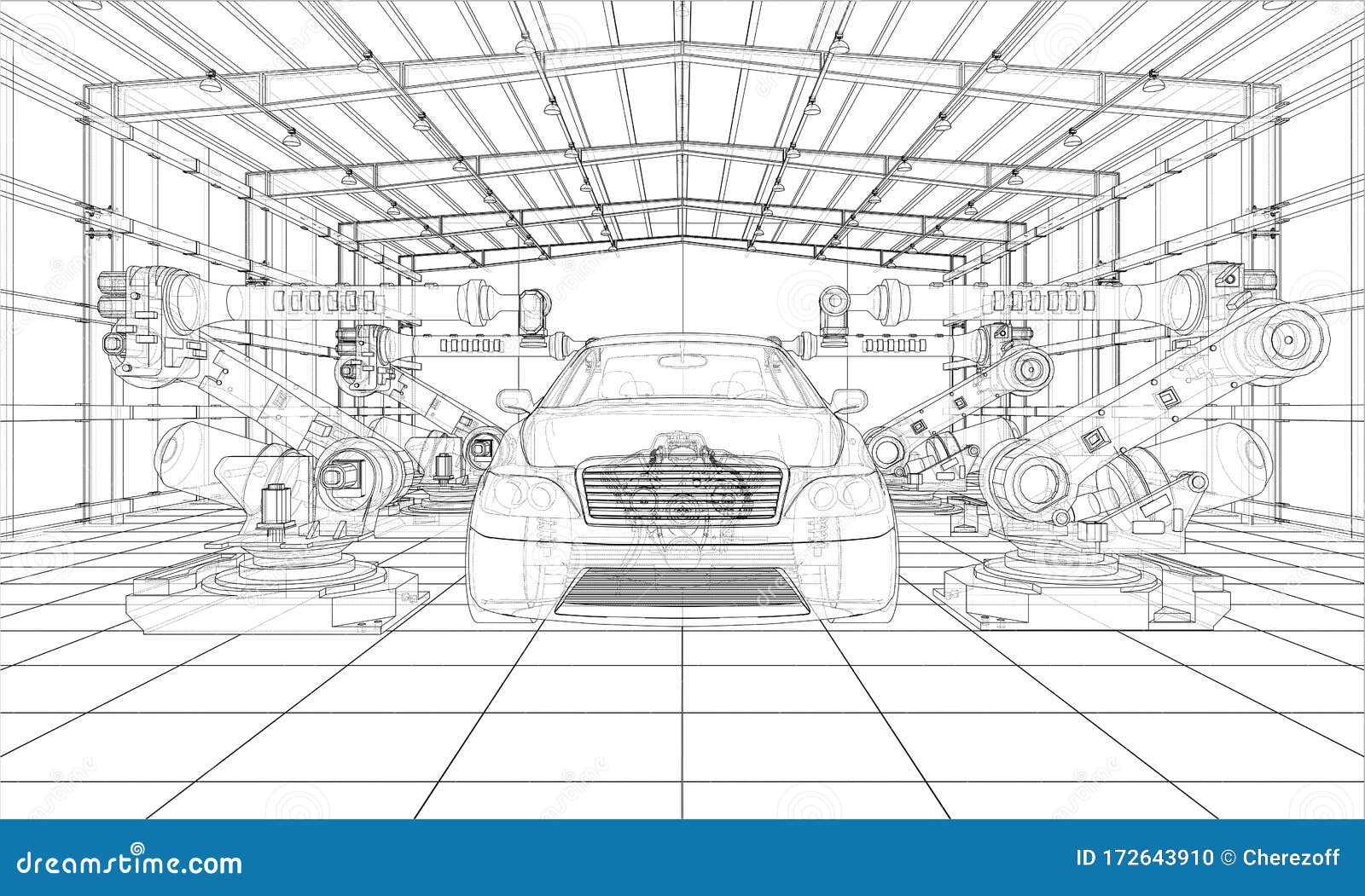 Assembly of Motor Vehicle. Vector Stock Vector - Illustration of ...