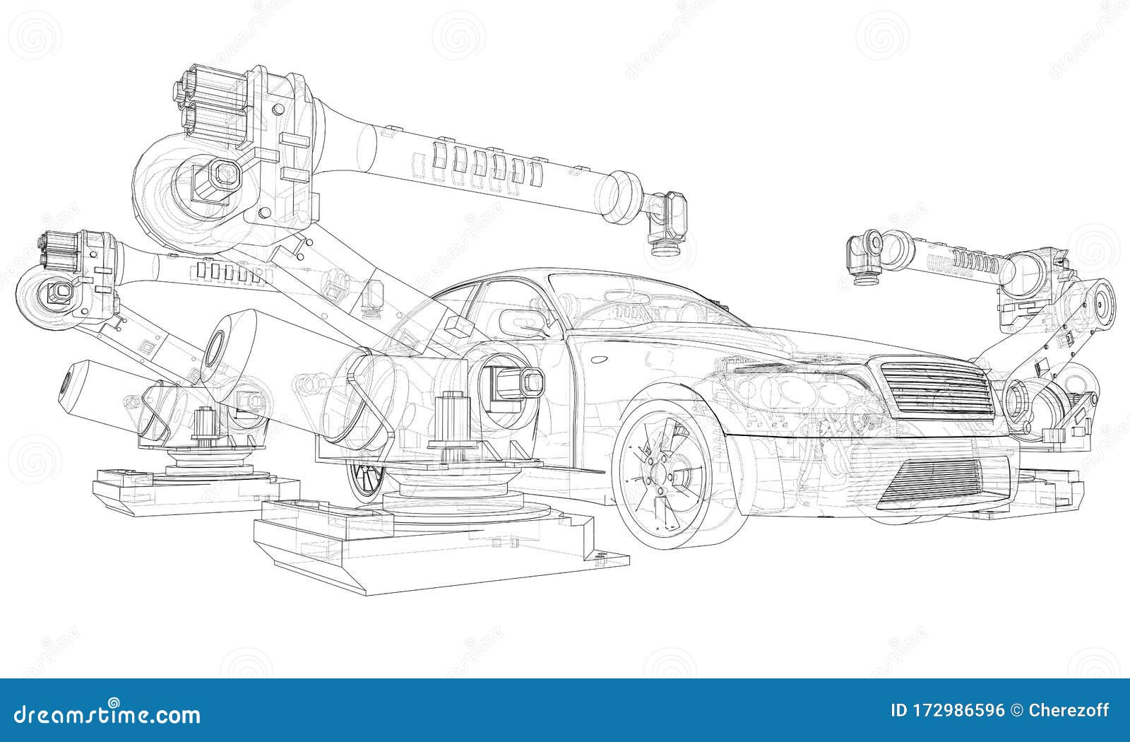 Assembly of Motor Vehicle. Vector Stock Vector - Illustration of ...