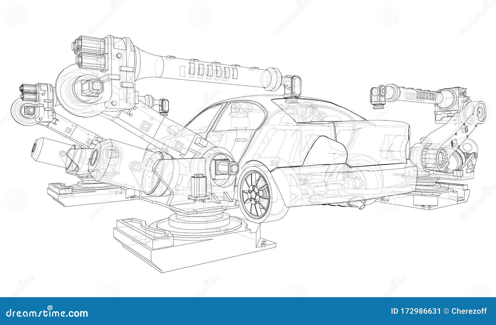 Assembly of Motor Vehicle. Vector Stock Vector - Illustration of ...