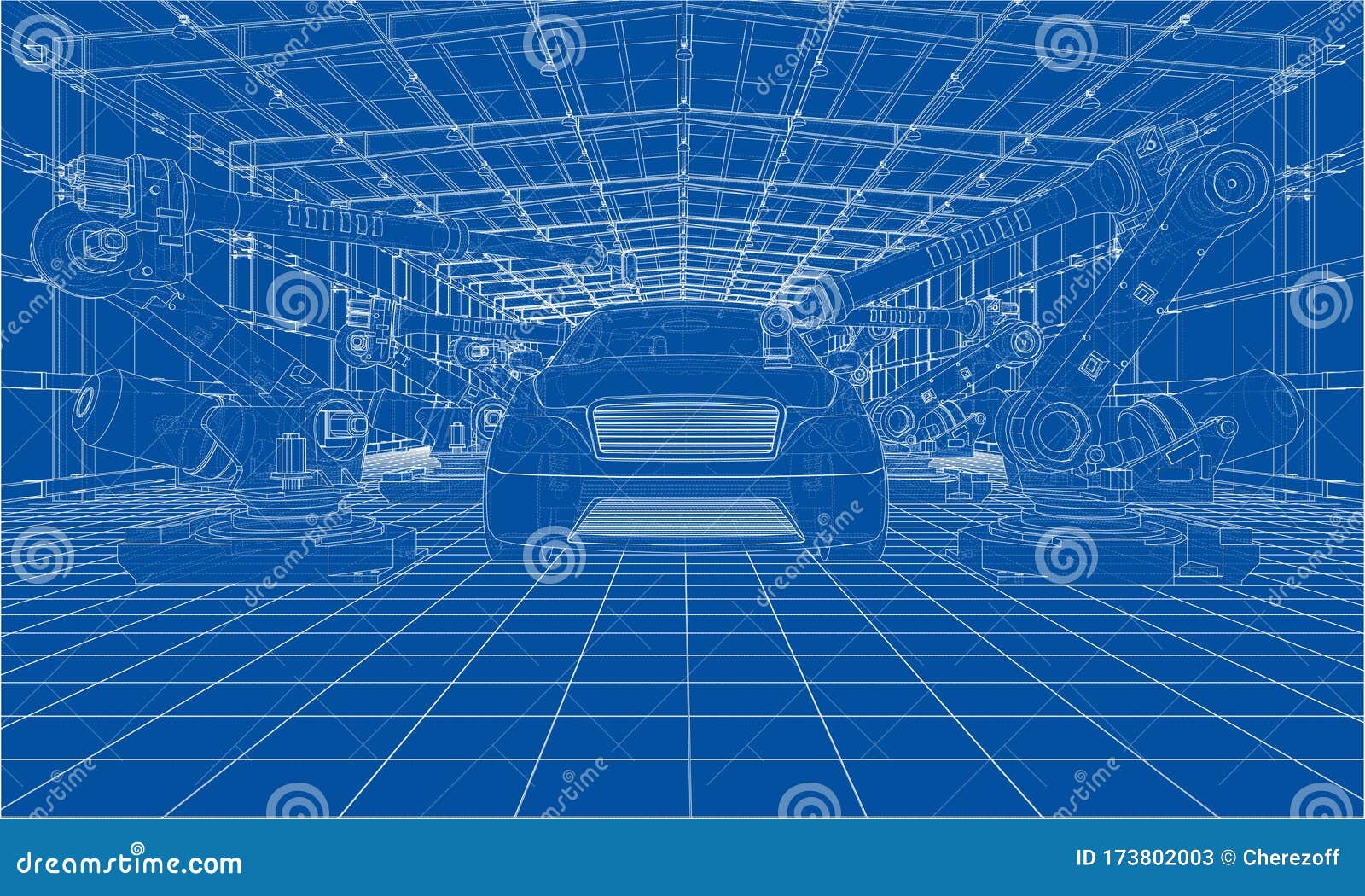 Assembly of Motor Vehicle. Vector Stock Vector - Illustration of ...