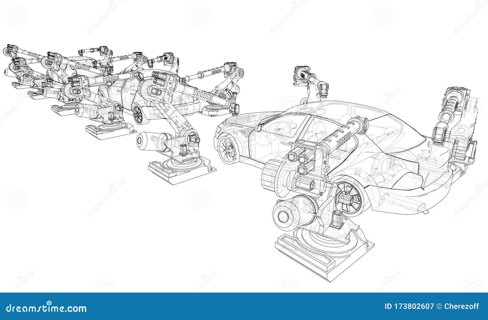 Assembly of Motor Vehicle. Vector Stock Vector - Illustration of ...