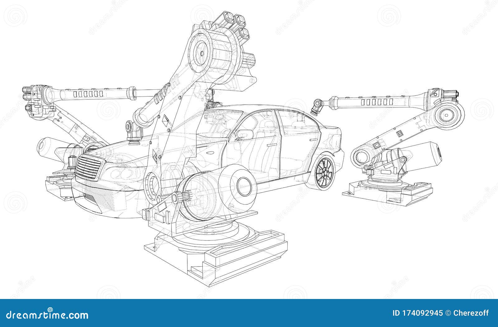 Assembly of Motor Vehicle. Vector Stock Vector - Illustration of ...