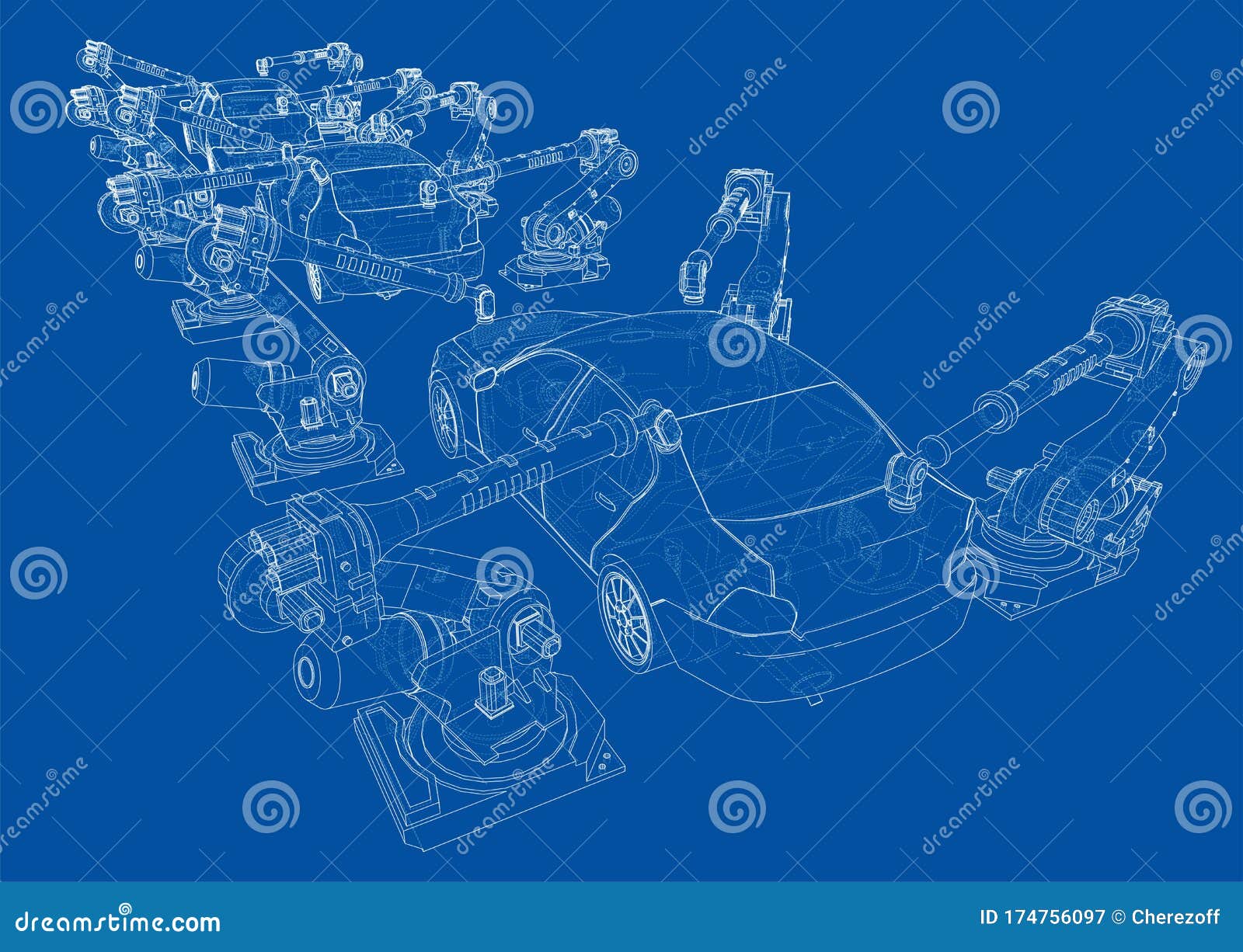 Assembly of Motor Vehicle. Vector Stock Vector - Illustration of auto ...