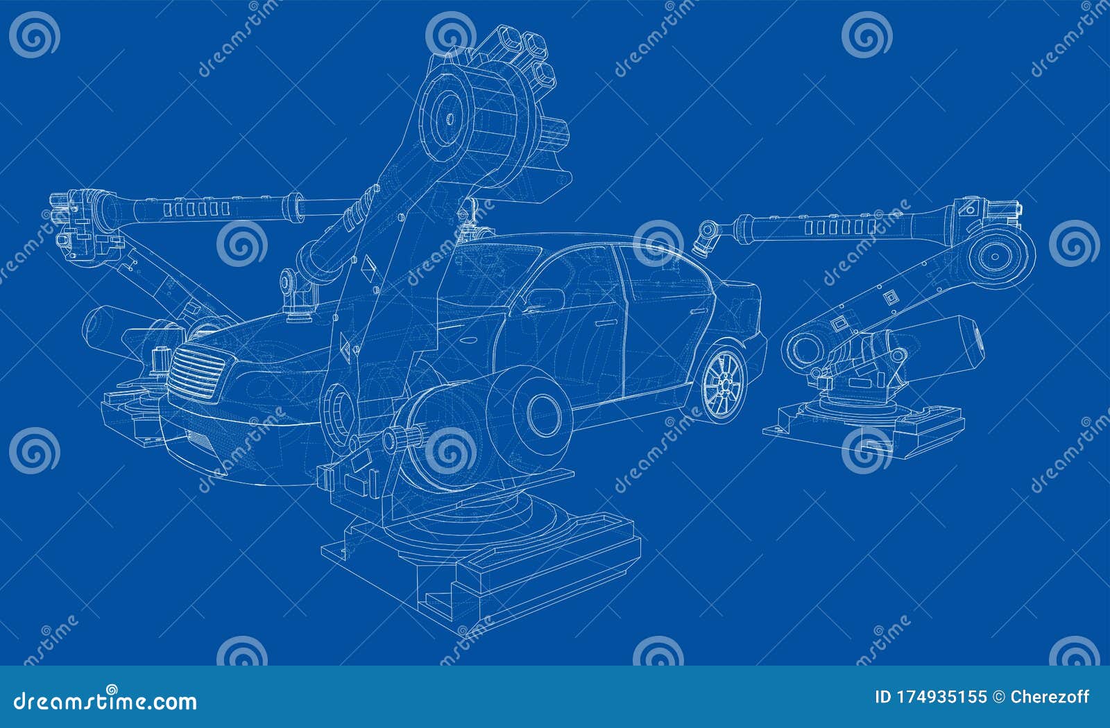Assembly of Motor Vehicle. Vector Stock Vector - Illustration of ...