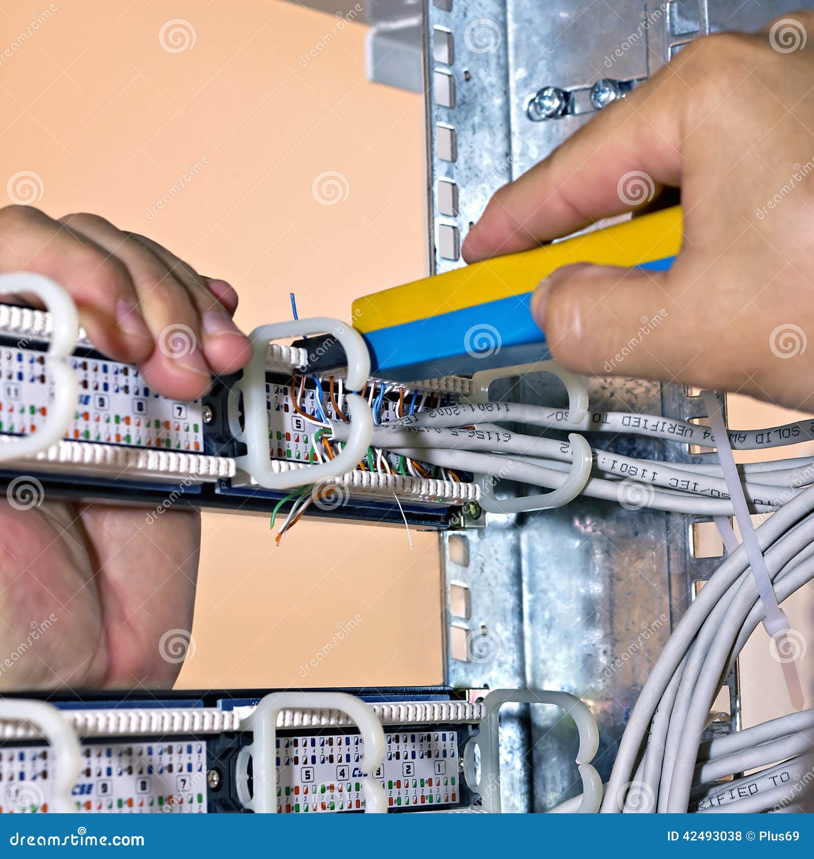 Assembly Network Patch Panels, Rear View Stock Photo - Image of rear ...
