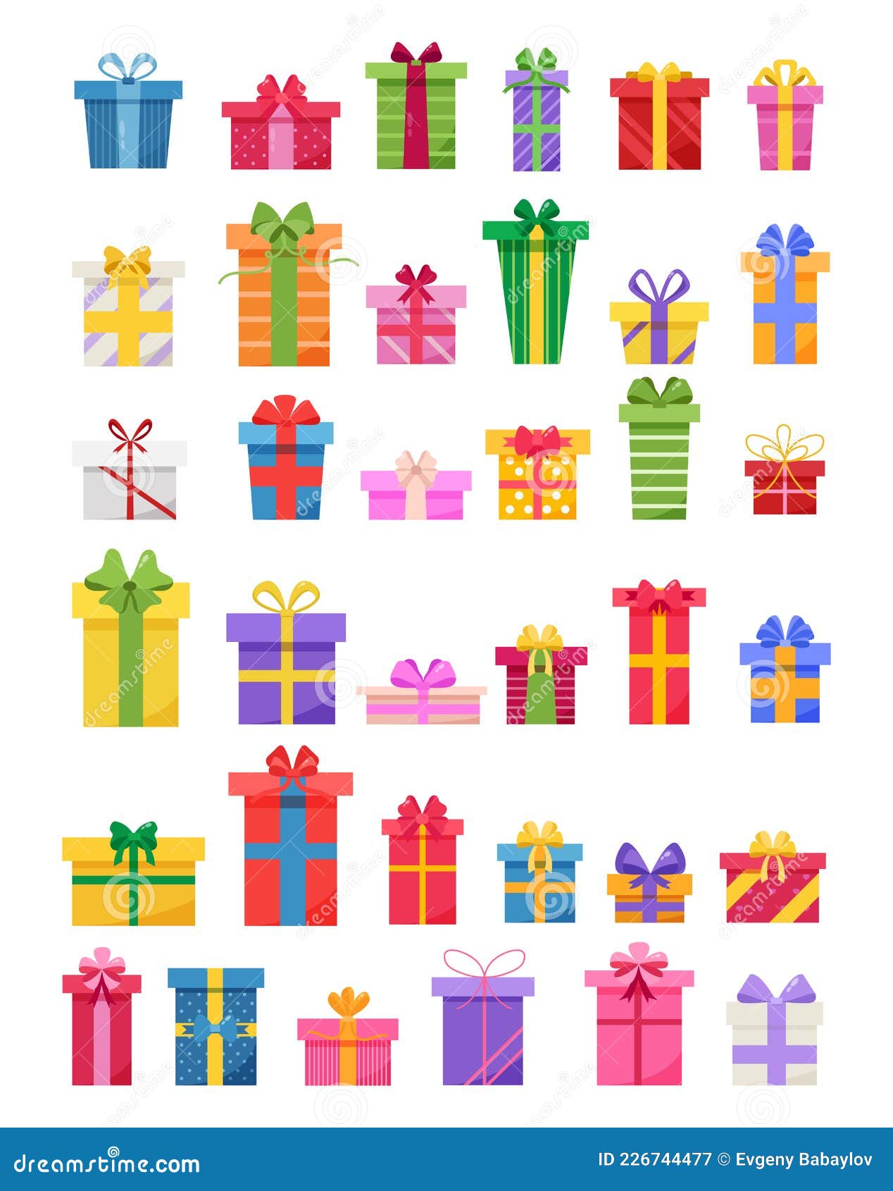 Assembly of 36 Pieces of Multicolored Gift Boxes - Vector Stock Vector ...