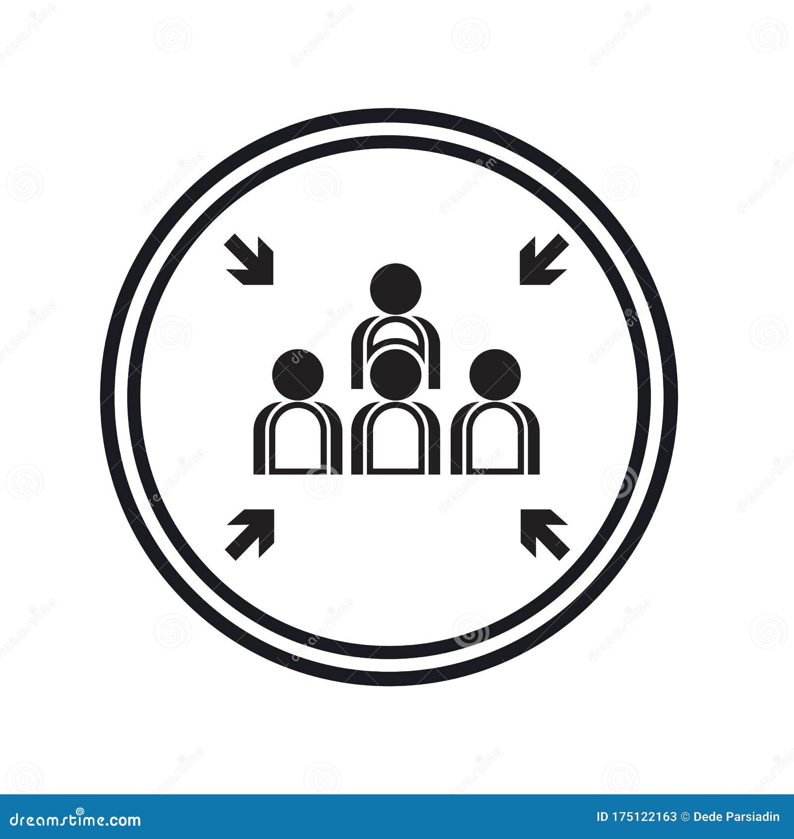 Assembly Point stock vector. Illustration of arrow, crowd - 175122163