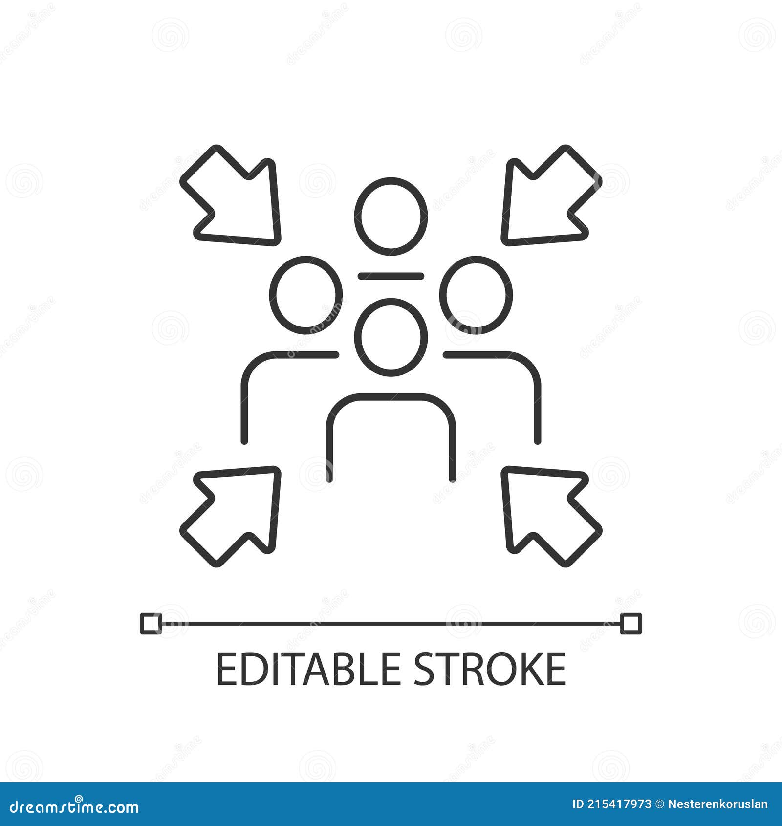 Assembly point linear icon stock vector. Illustration of industrial ...