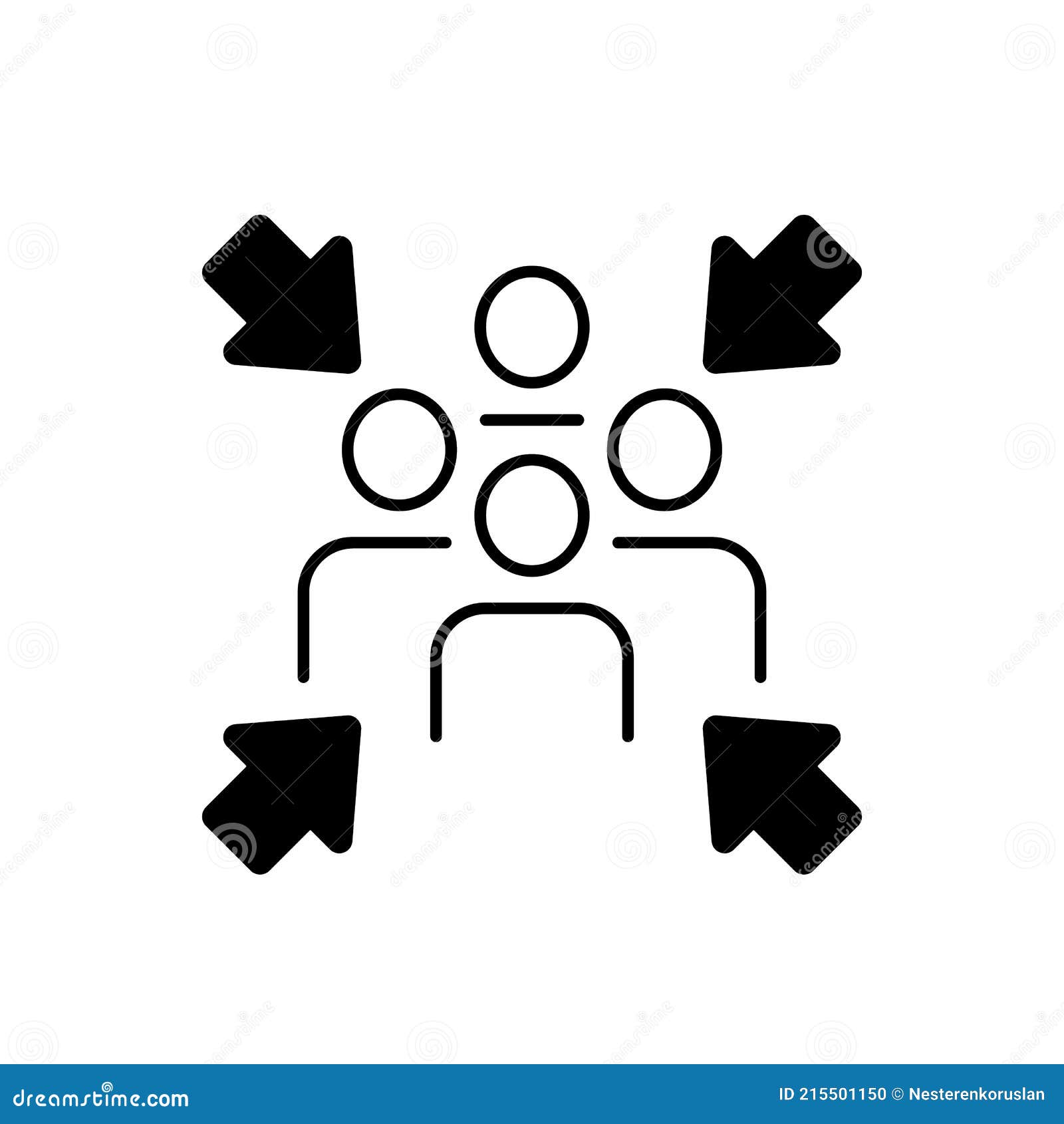 Assembly point linear icon stock vector. Illustration of warning ...