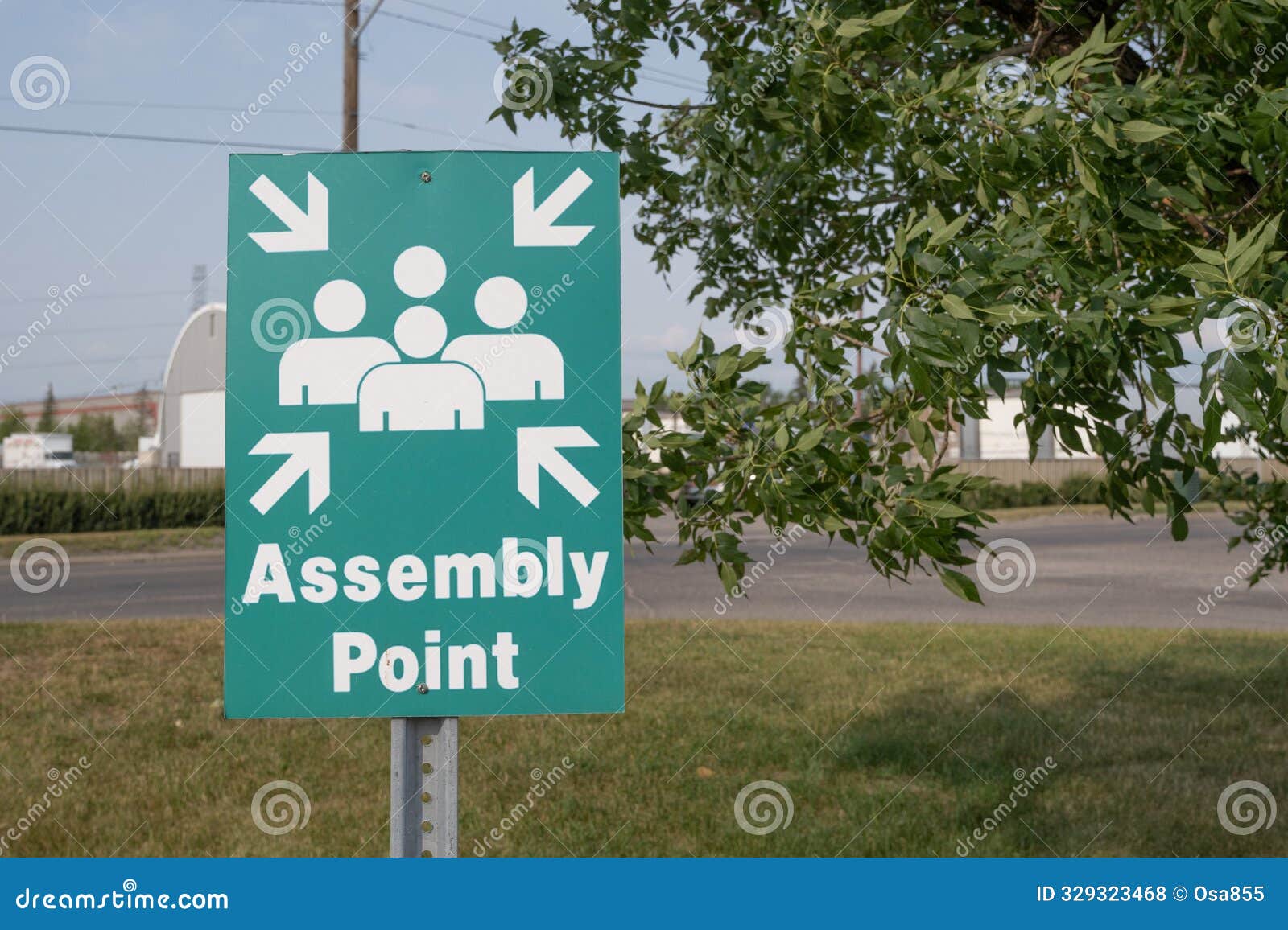 Assembly Point Sign for Fire Evacuation Stock Photo - Image of exit ...