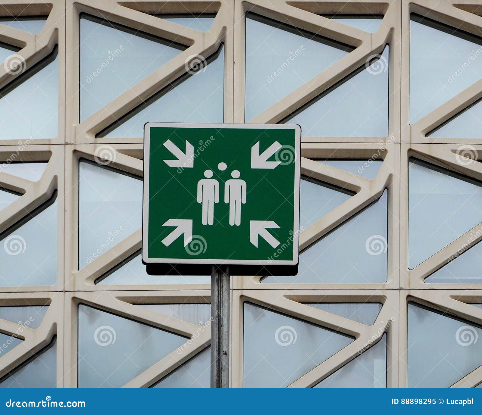 Assembly point sign stock image. Image of sign, symbol - 88898295