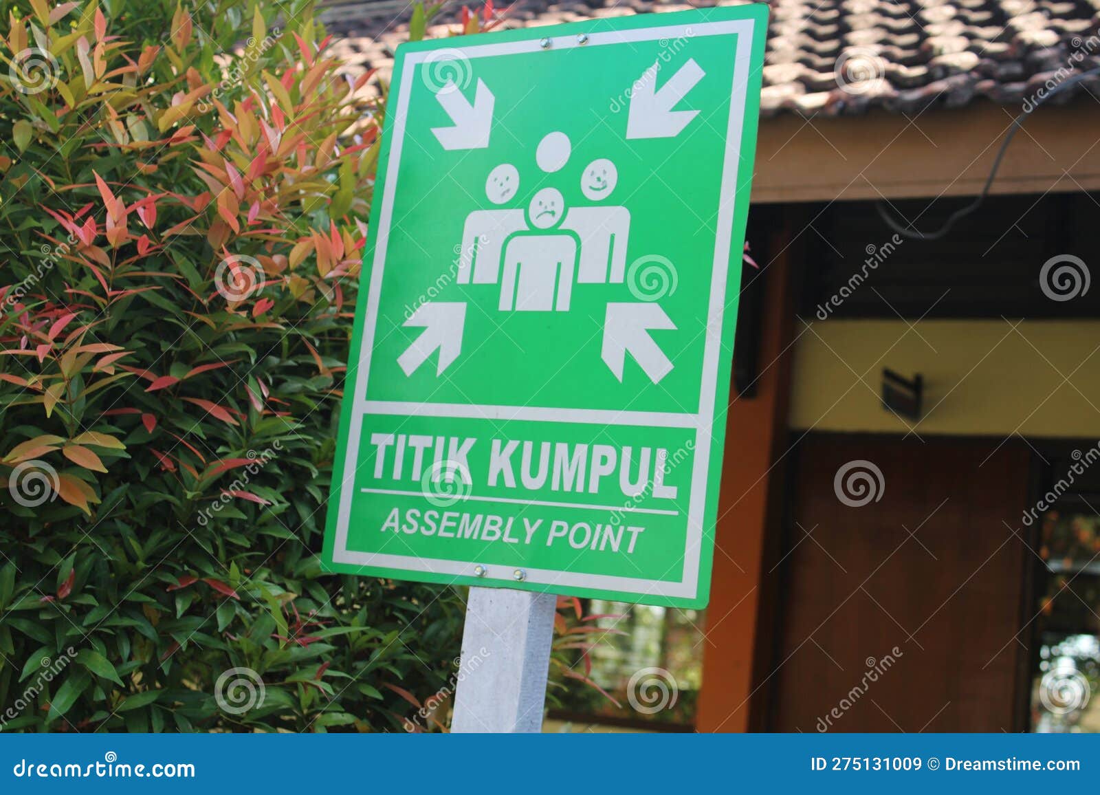 Assembly Point Sign in My School Stock Image - Image of assembly ...