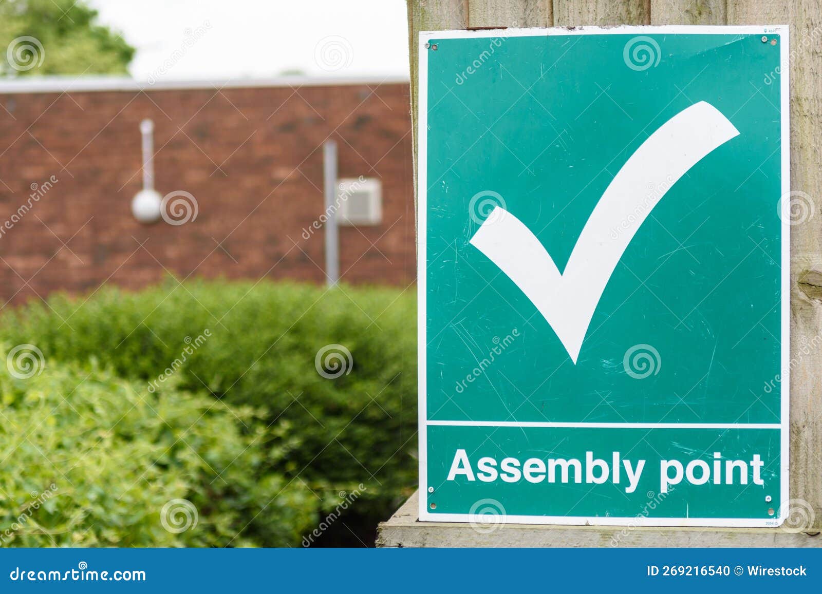 Assembly Point Sign Outside Stock Photo - Image of rendezvous, drill ...
