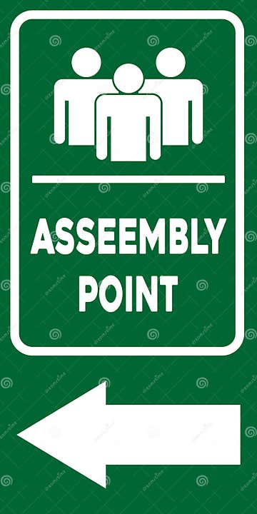 Assembly point sign stock vector. Illustration of urgency - 312507749