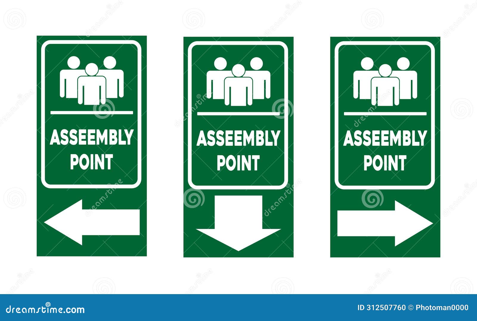 Assembly point sign stock vector. Illustration of improvement - 312507760