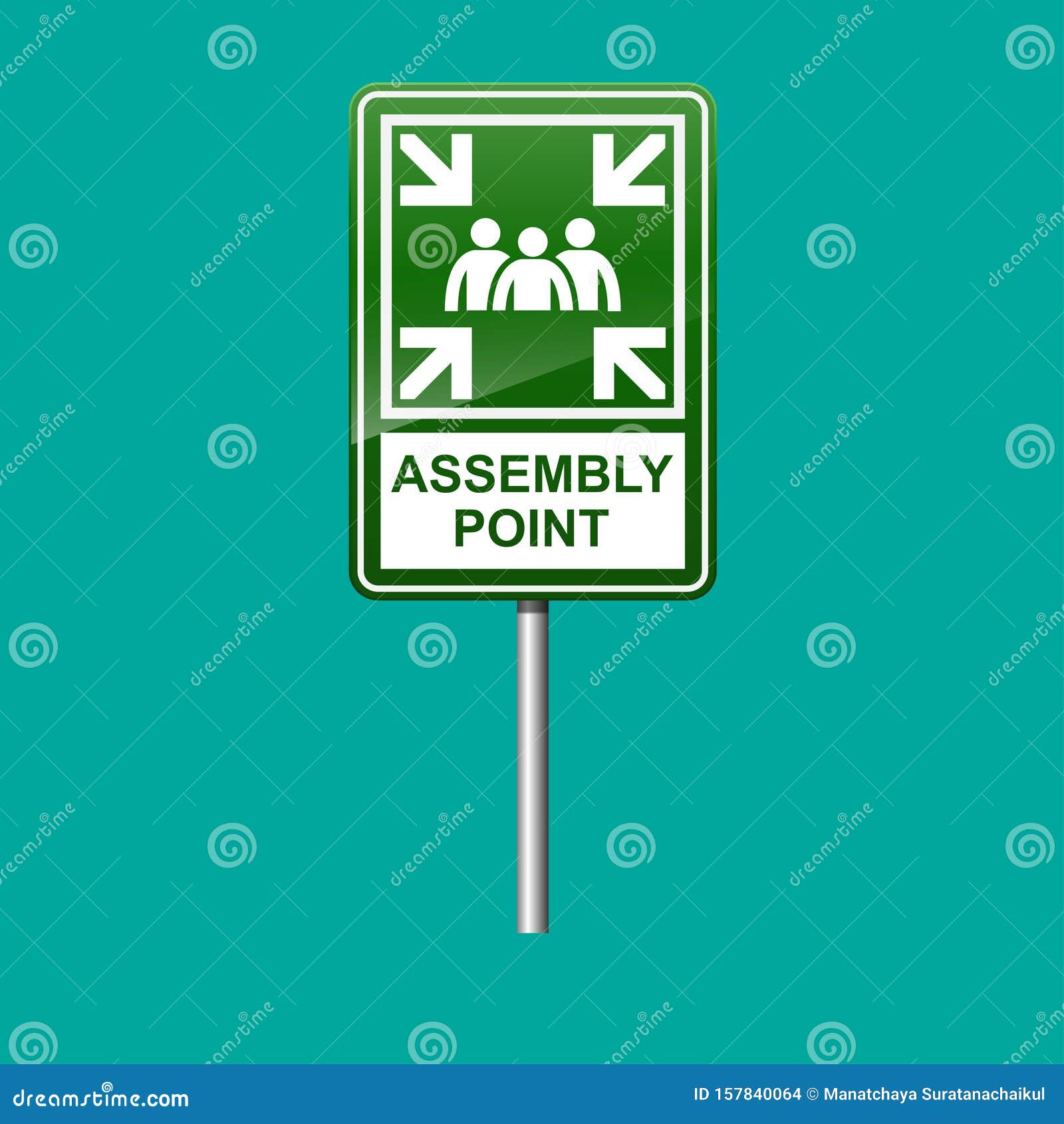Assembly point sign. stock illustration. Illustration of direction ...