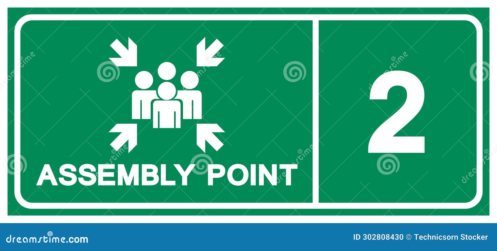Assembly Point 2 Symbol Sign, Vector Illustration, Isolated on White ...