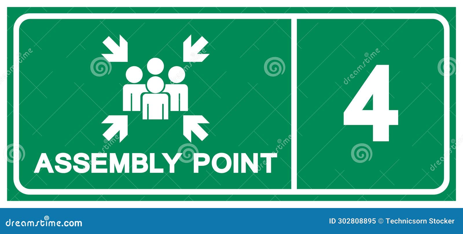 Assembly Point 4 Symbol Sign, Vector Illustration, Isolated on White ...