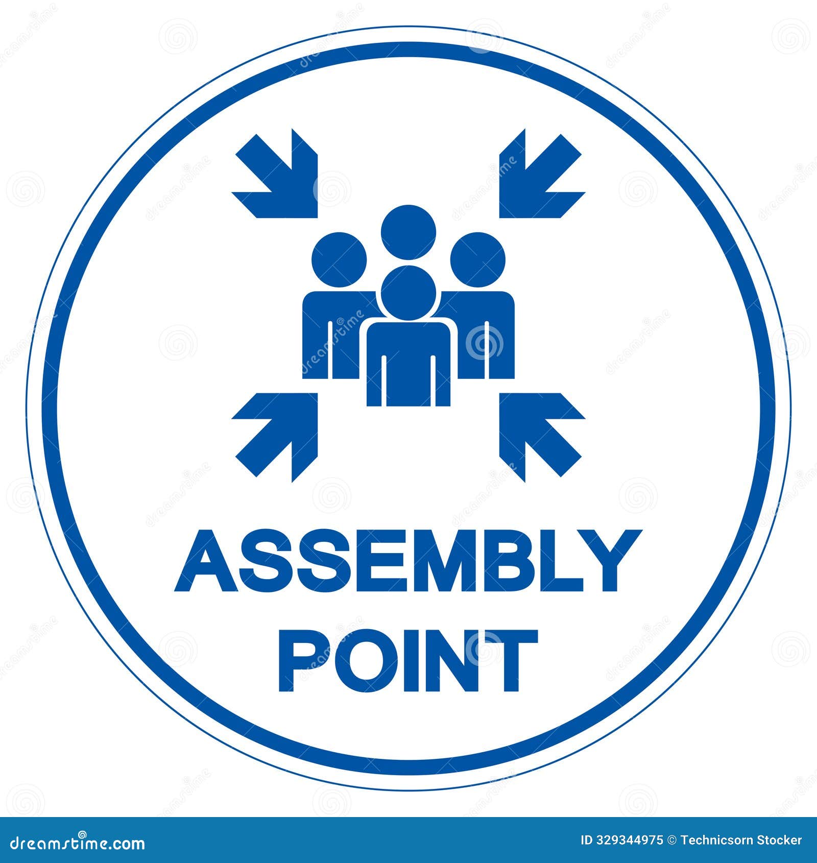 Assembly Point Symbol Sign, Vector Illustration, Isolated on White ...