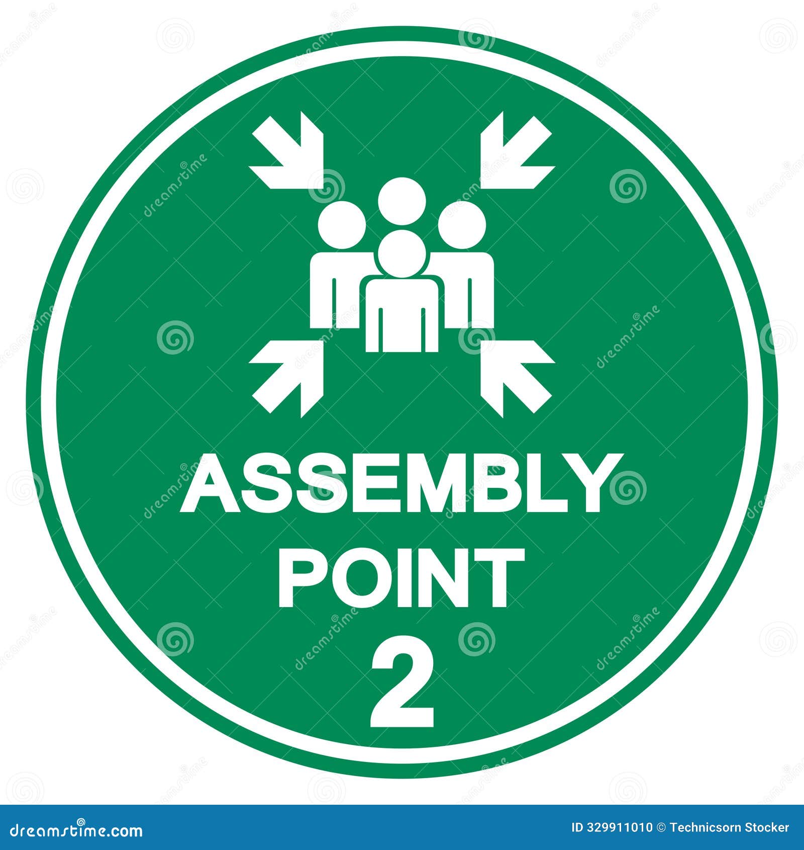 Muster And Assembly Point Label For Fire Evacuation, Vector ...