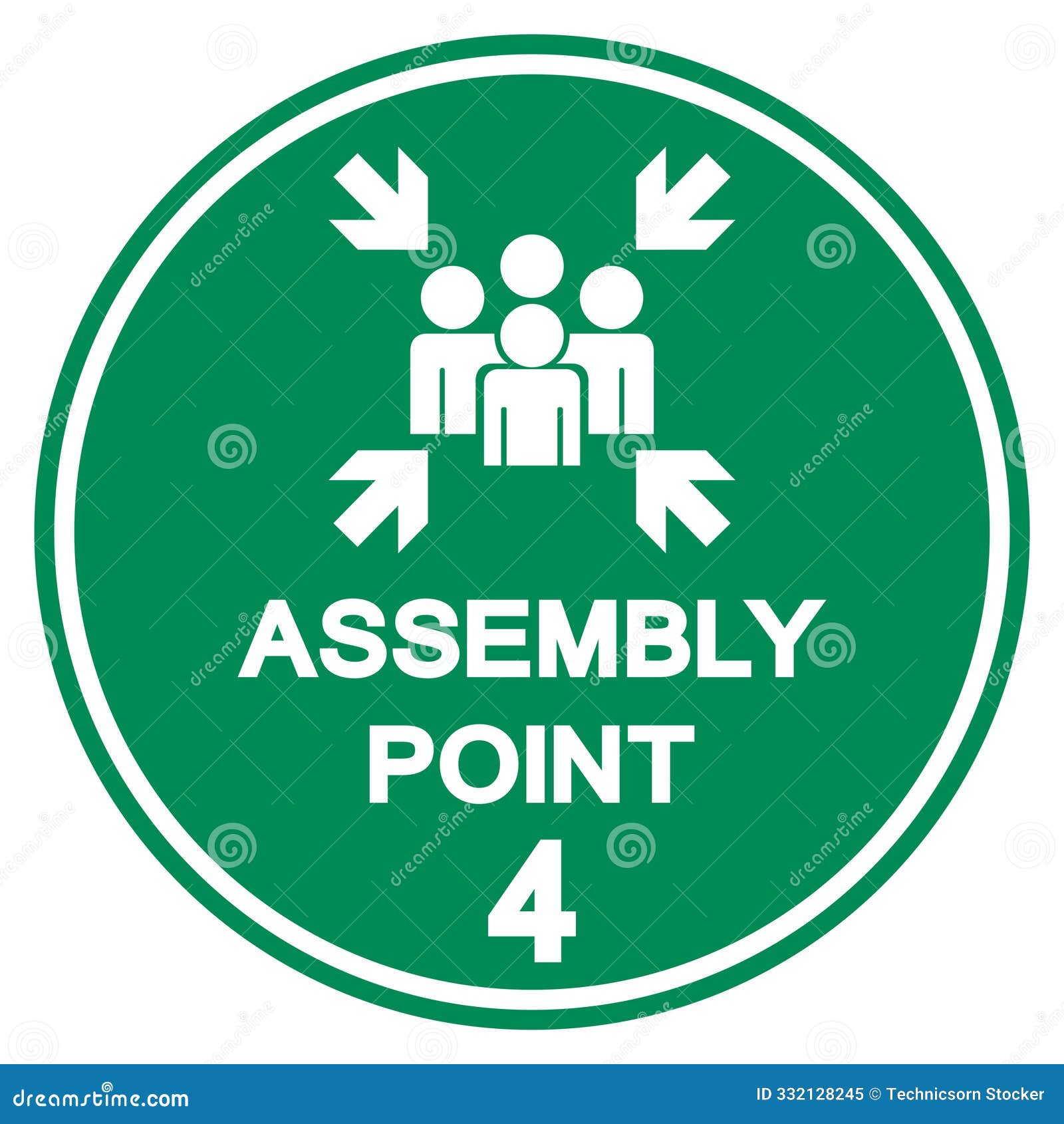 Muster And Assembly Point Label For Fire Evacuation, Vector ...