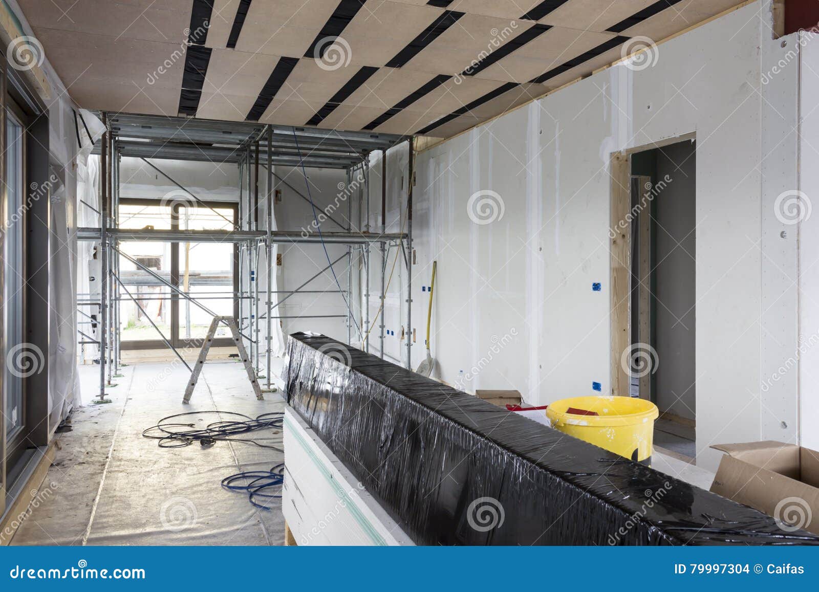 Assembly of Prefabricated Wooden House Stock Photo - Image of ...