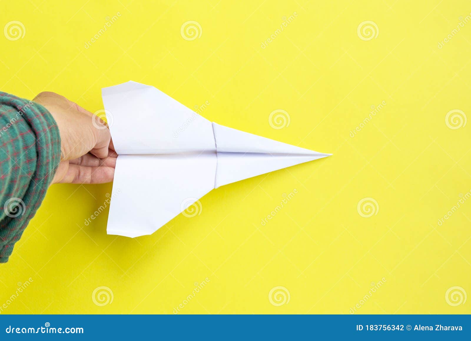 Assembly Procedure of a Paper White Airplane. Origami Stock Photo ...