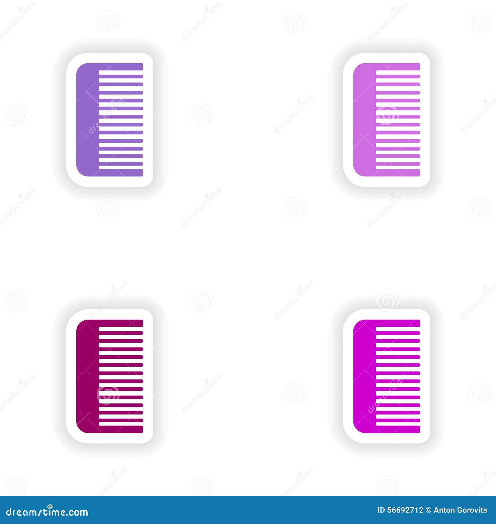 Assembly Realistic Sticker Design on Paper Comb Stock Vector ...