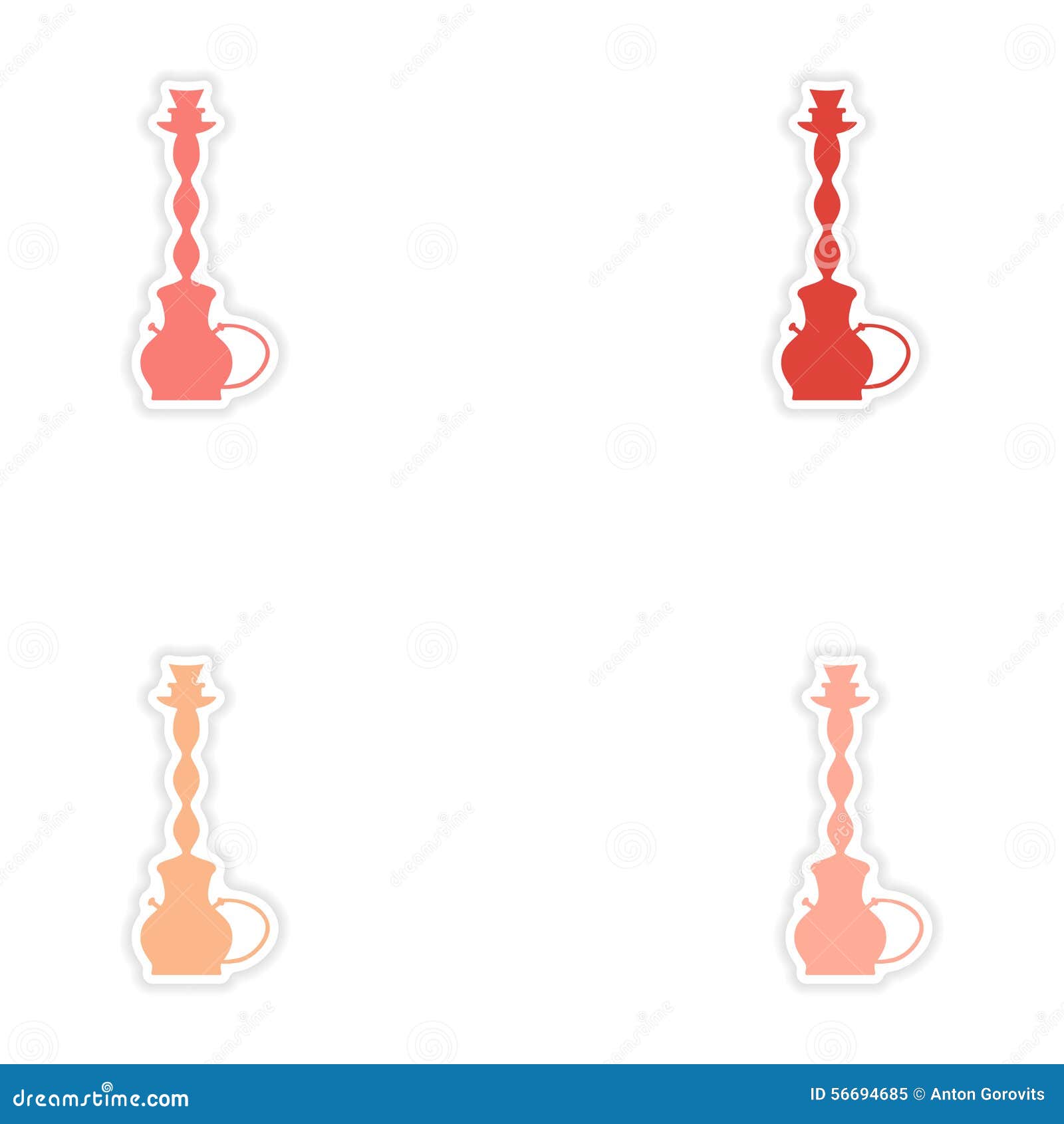 Assembly Realistic Sticker Design on Paper Hookah Stock Vector ...