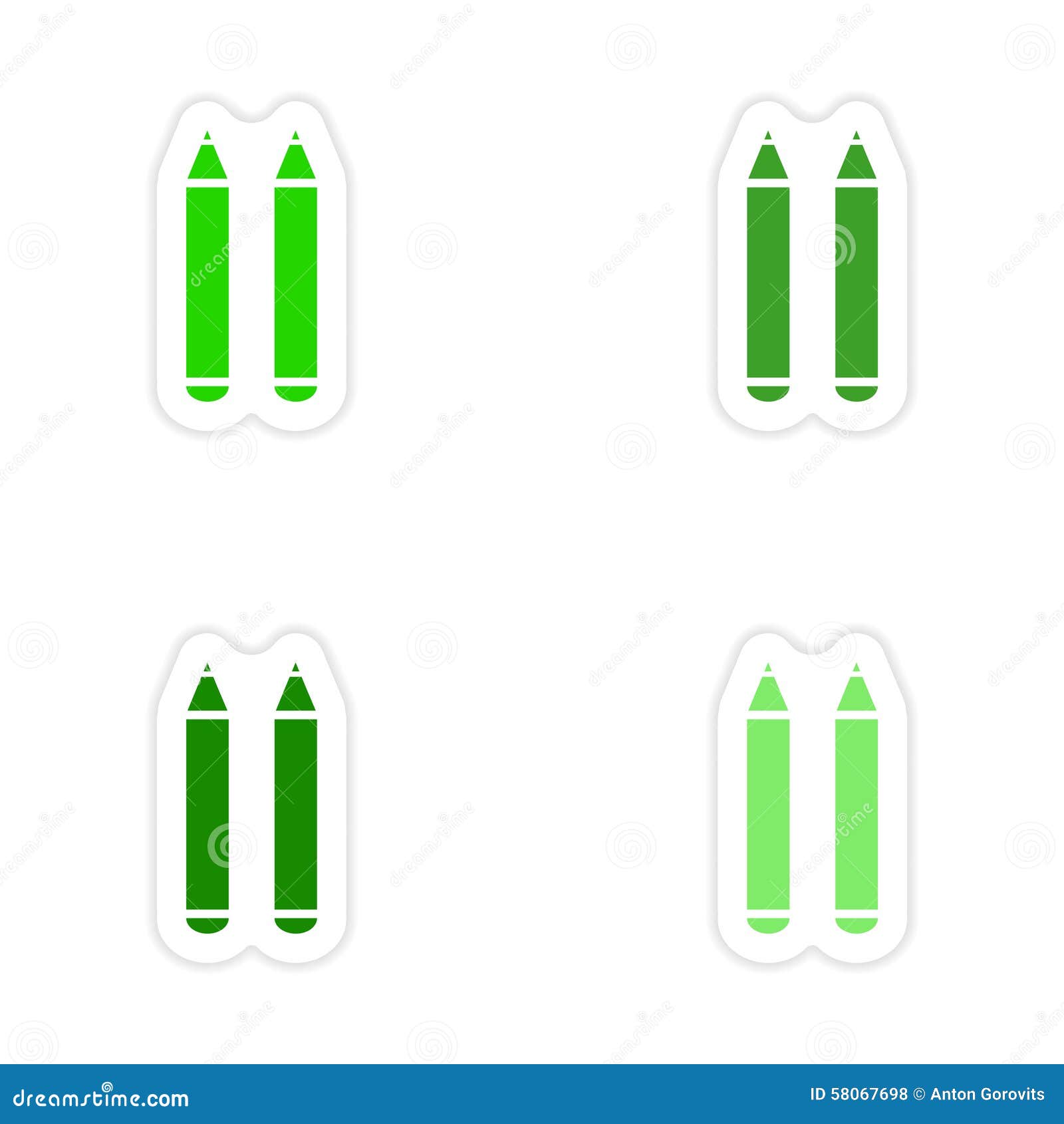 Assembly Realistic Sticker Design On Paper Pens Vector Illustration ...