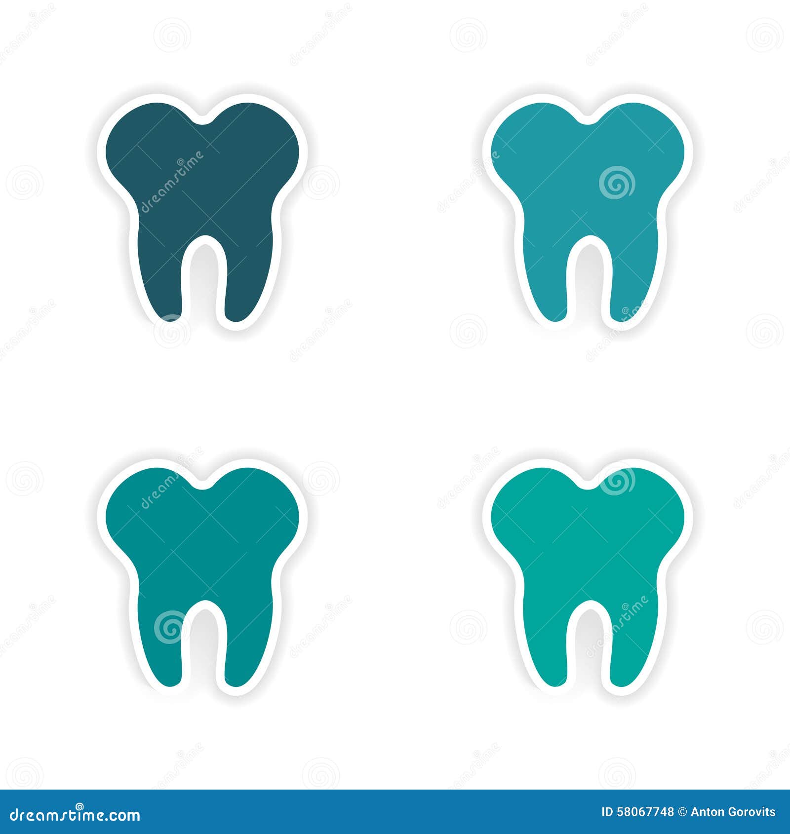 Assembly Realistic Sticker Design On Paper Teeth Vector Illustration ...