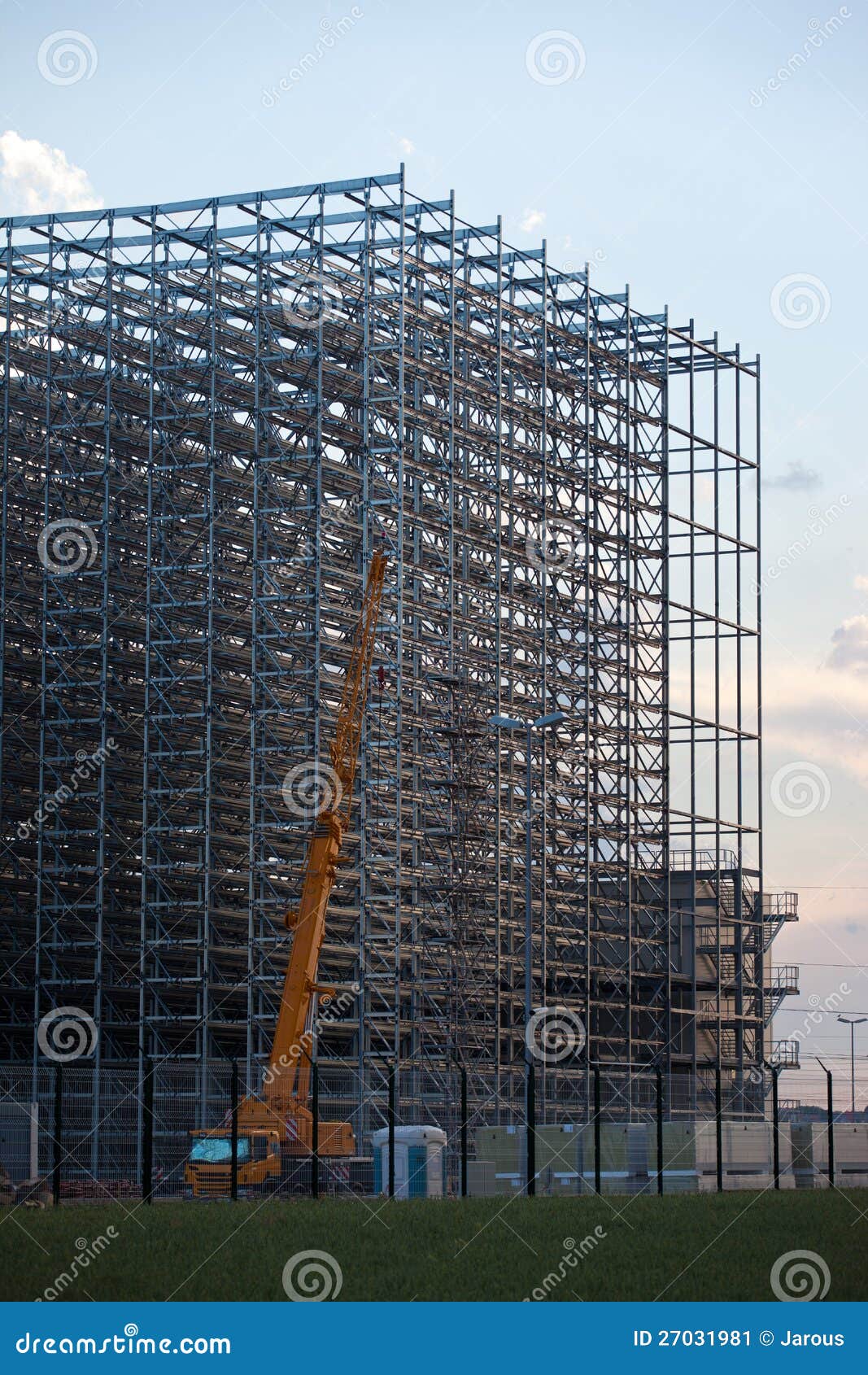 Assembly of Storage Rack Warehouse Stock Image - Image of exterior ...