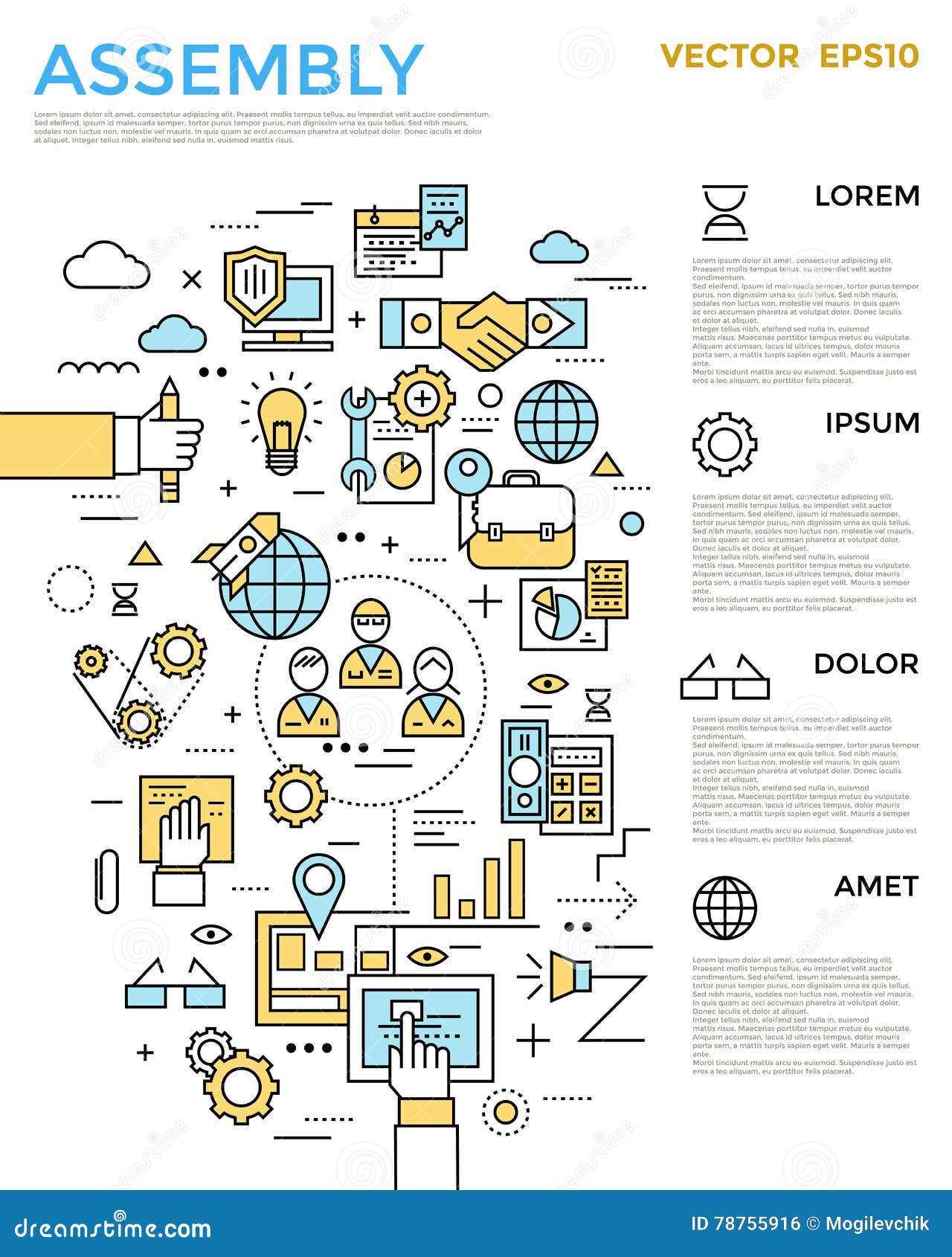 Assembly Vertical Infographic Stock Vector - Illustration of conveyor ...