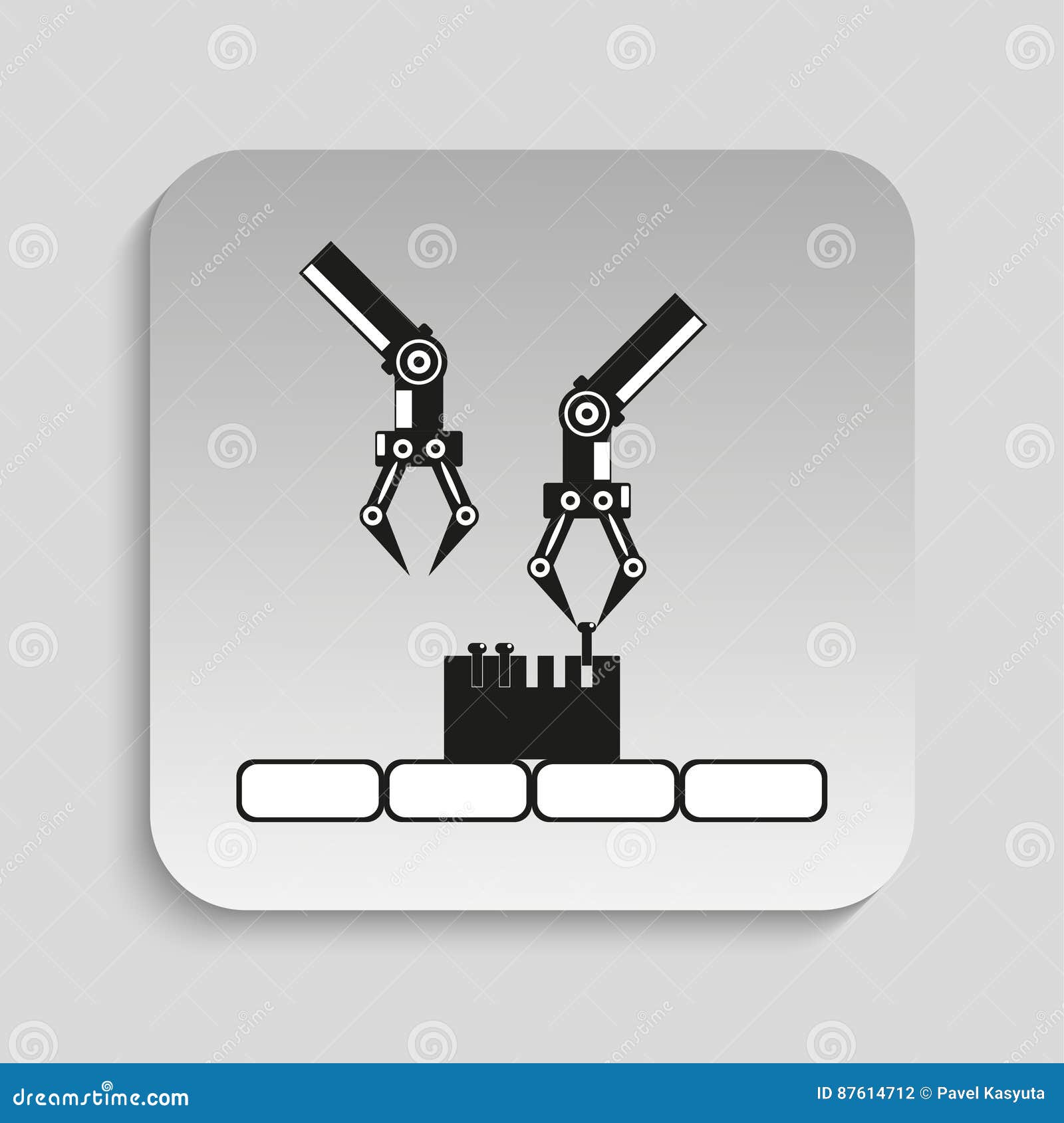 Assembly Work on the Assembly Line. Vector Icon. Stock Vector ...