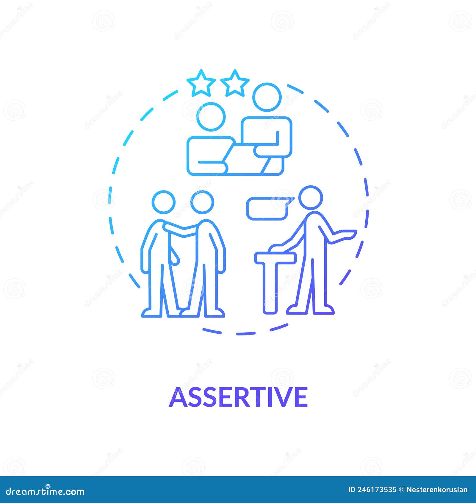 Assertive Blue Gradient Concept Icon Stock Vector - Illustration of ...