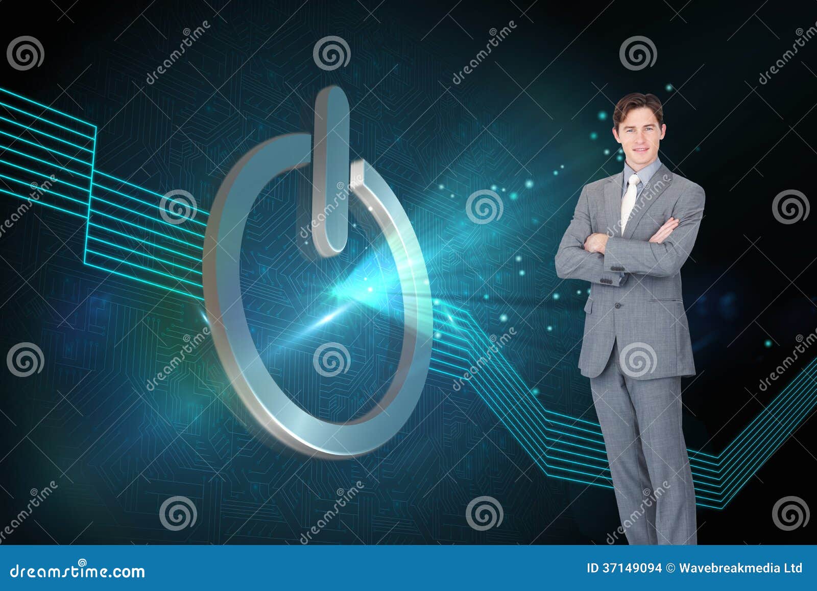 Assertive Businessman Standing Stock Photo - Image of graphic, dressed ...