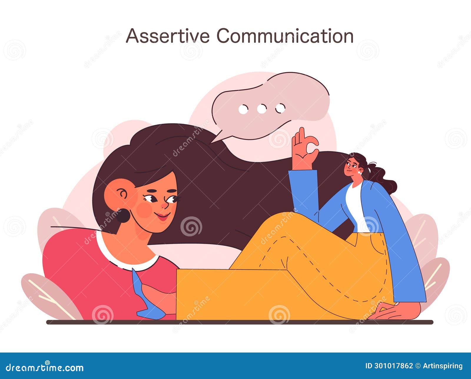 Assertive Communication Concept. Flat Vector Illustration Stock Illustration - Illustration of ...