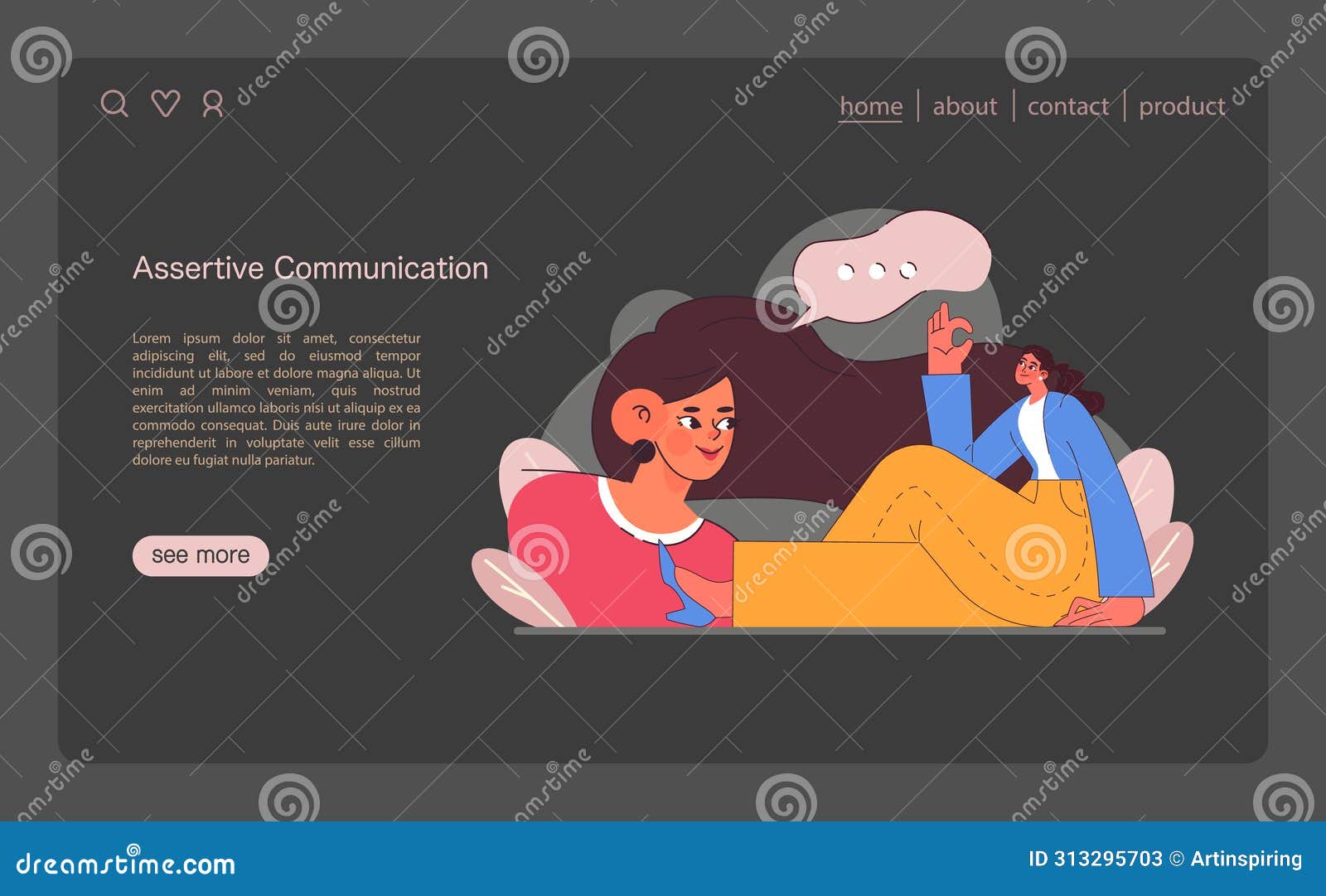 Assertive Communication Concept. Flat Vector Illustration Royalty-Free ...
