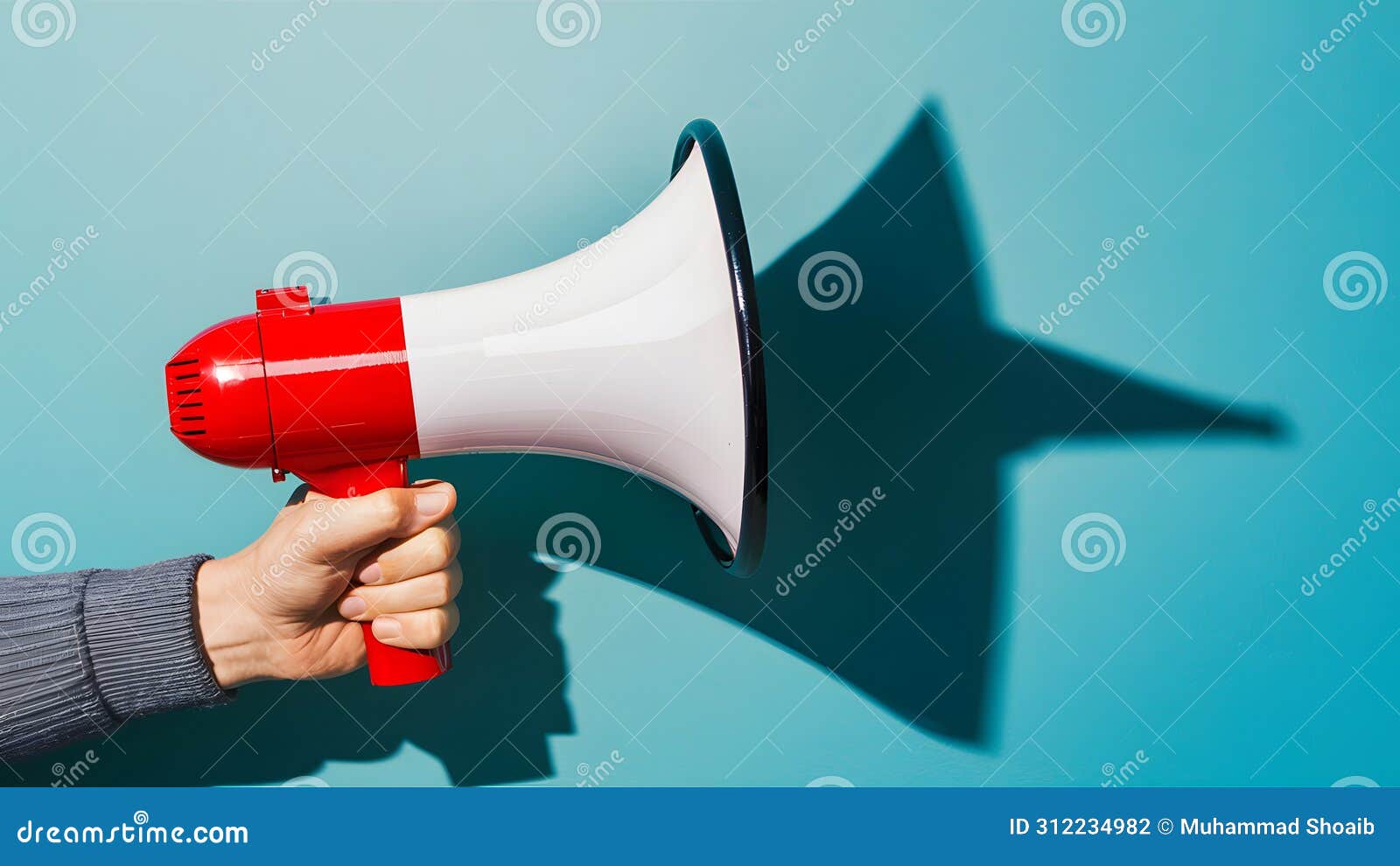 Assertive Communication Hand Holds Megaphone Casting Sharp Shadow Stock ...