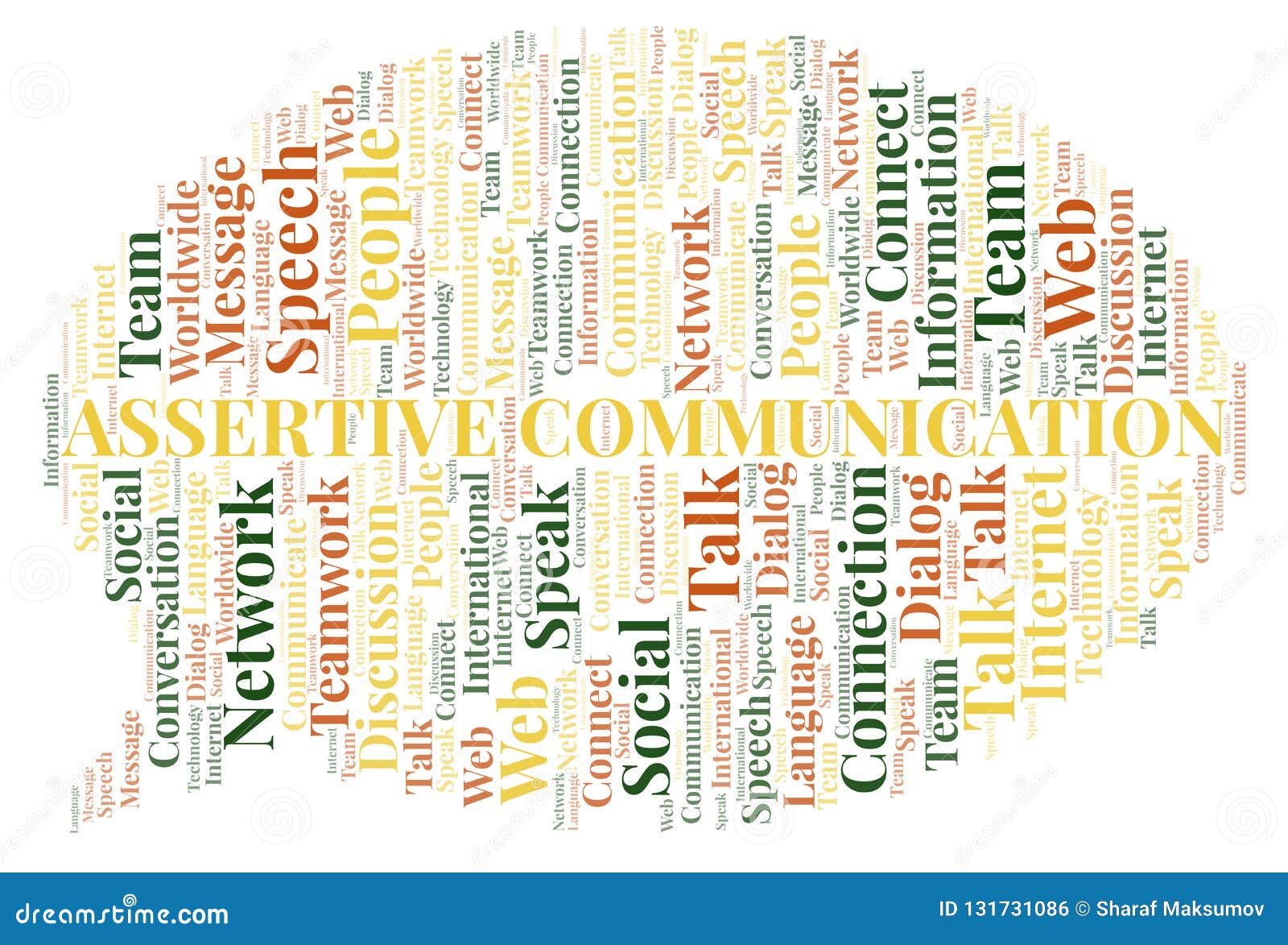 Assertive Communication Word Cloud. Wordcloud Made with Text only Stock ...
