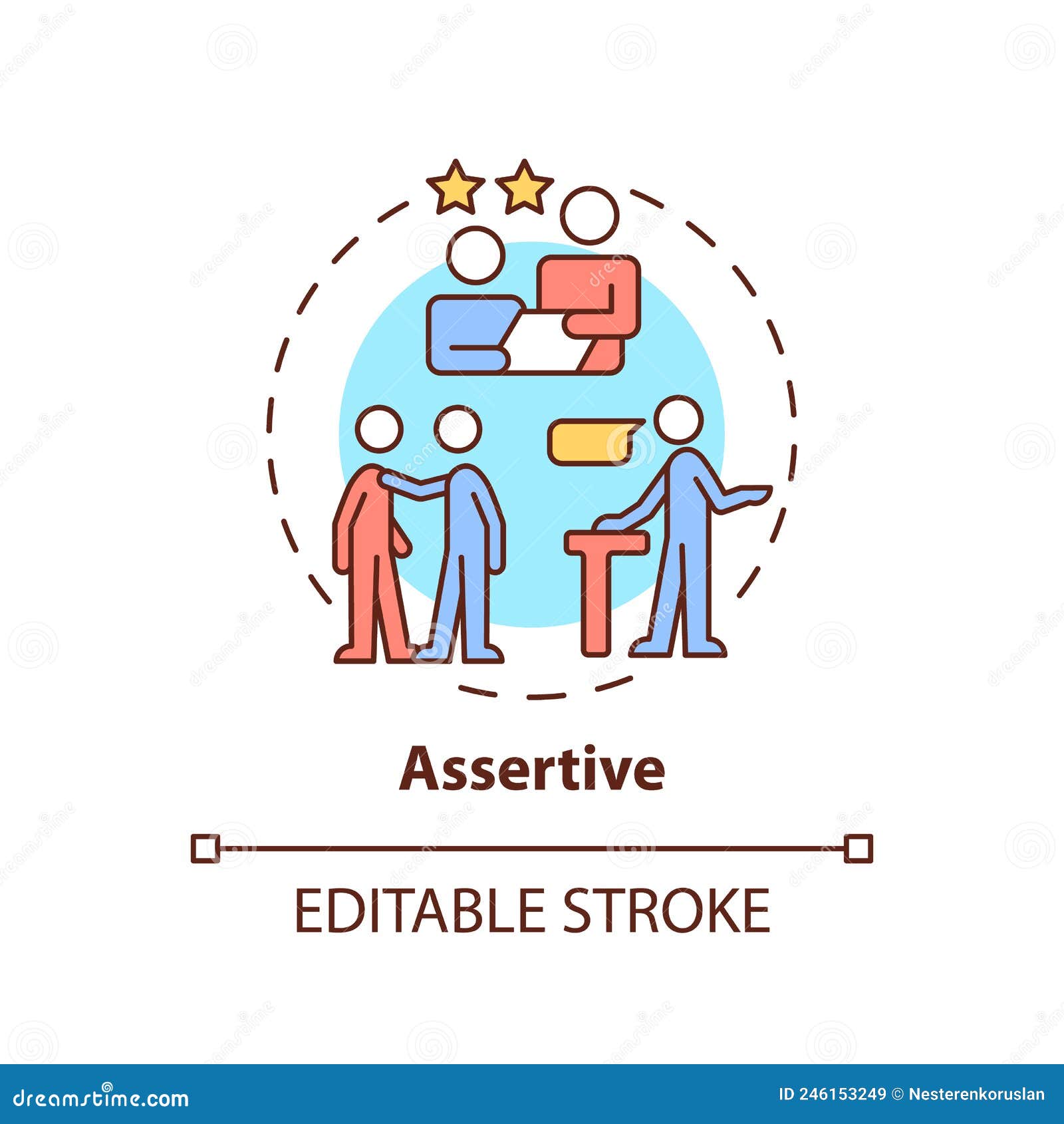 Assertive concept icon stock vector. Illustration of assertive - 246153249