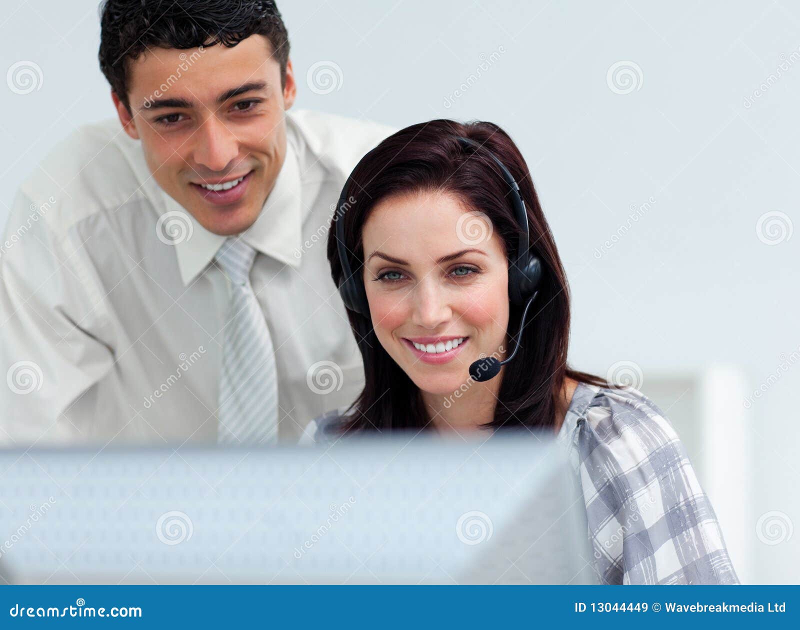 Assertive Manager Checking His Employee S Work Stock Image - Image of ...