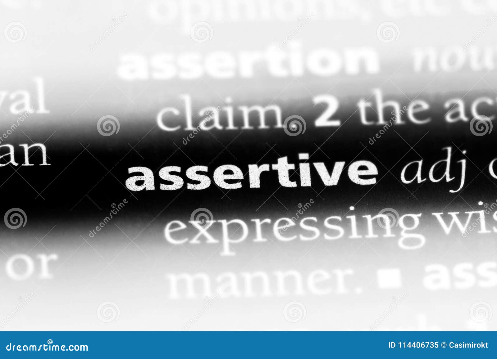 Assertive stock image. Image of word, concept, english - 114406735
