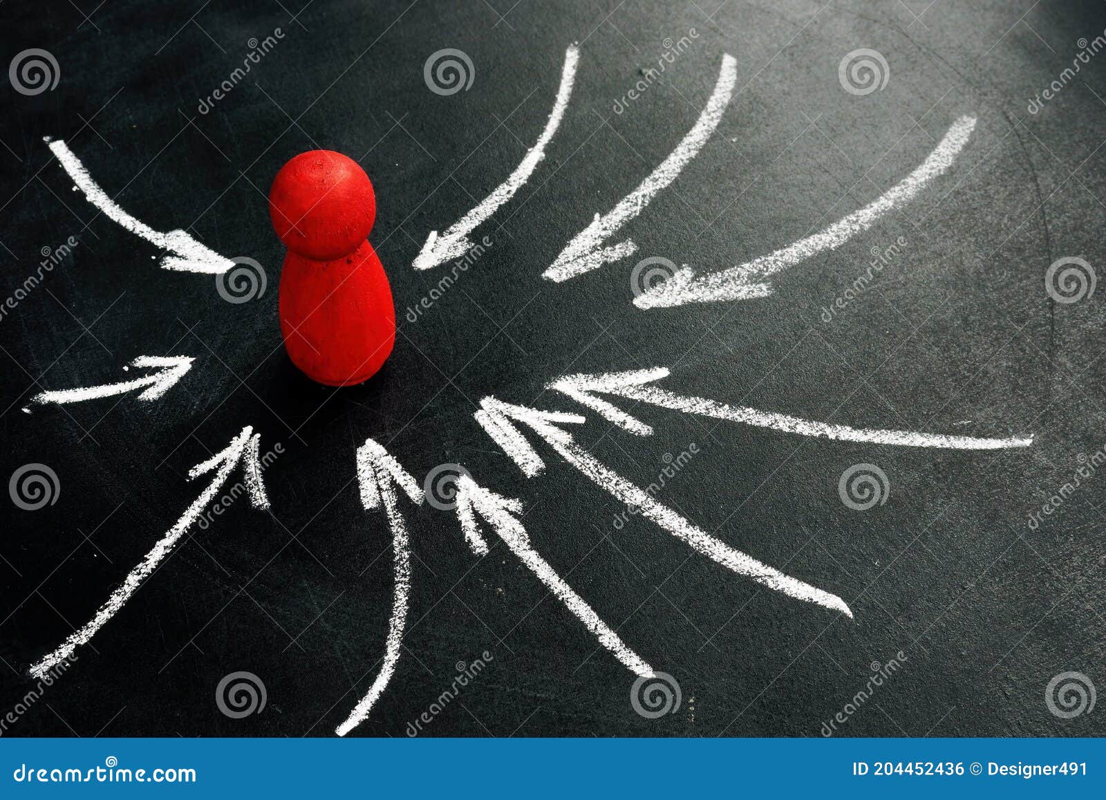 Assertiveness and Be Assured Concept. Red Figure and Arrows. Stock ...