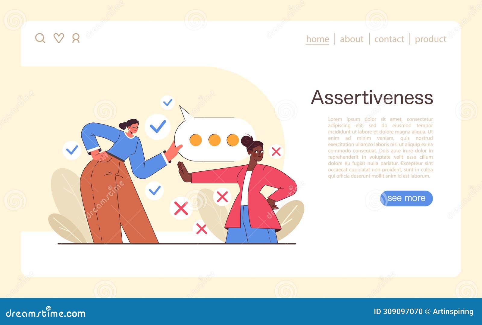 Assertiveness Concept. Flat Vector Illustration | CartoonDealer.com ...