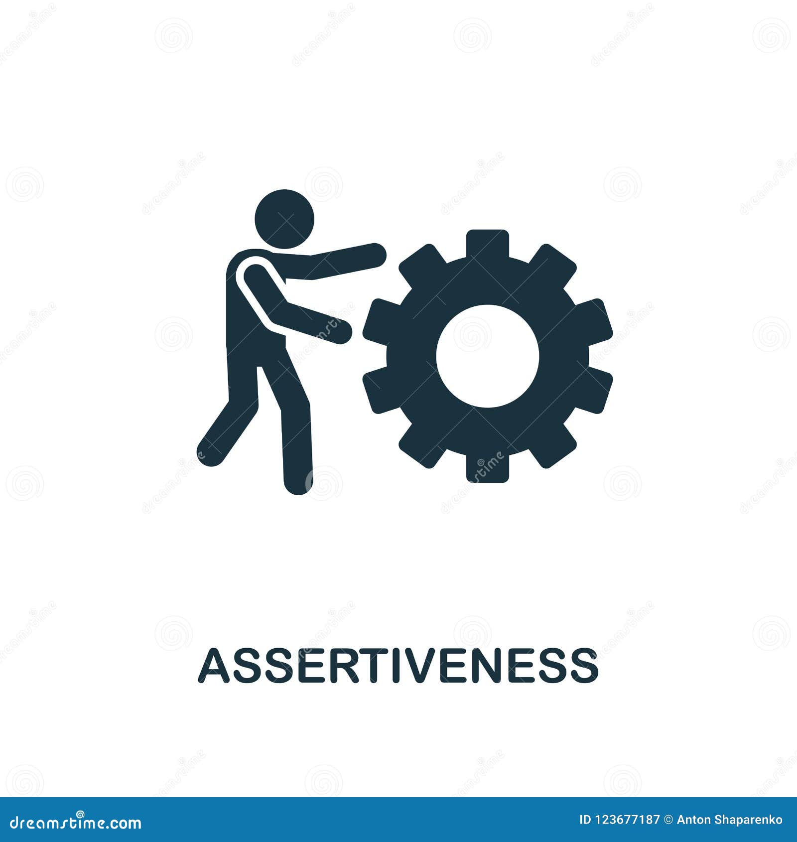 Assertiveness Icon Line Color Illustration Cartoon Vector