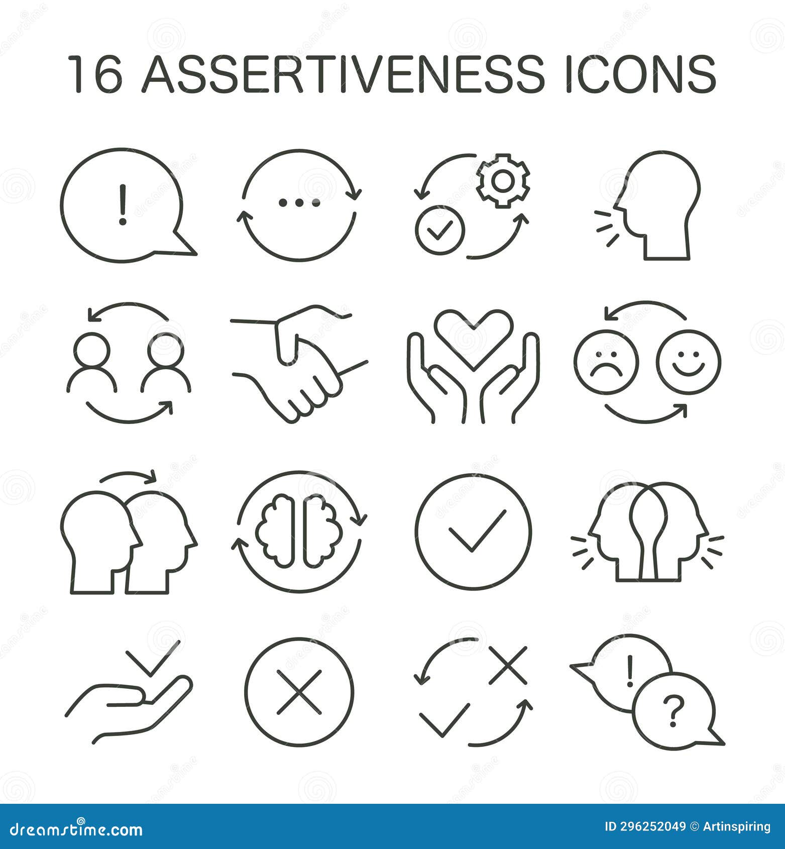 Assertiveness Icon Set. Flat Vector Illustration | CartoonDealer.com ... Assertiveness Icon Set. Flat Vector Illustration | CartoonDealer.com ...
