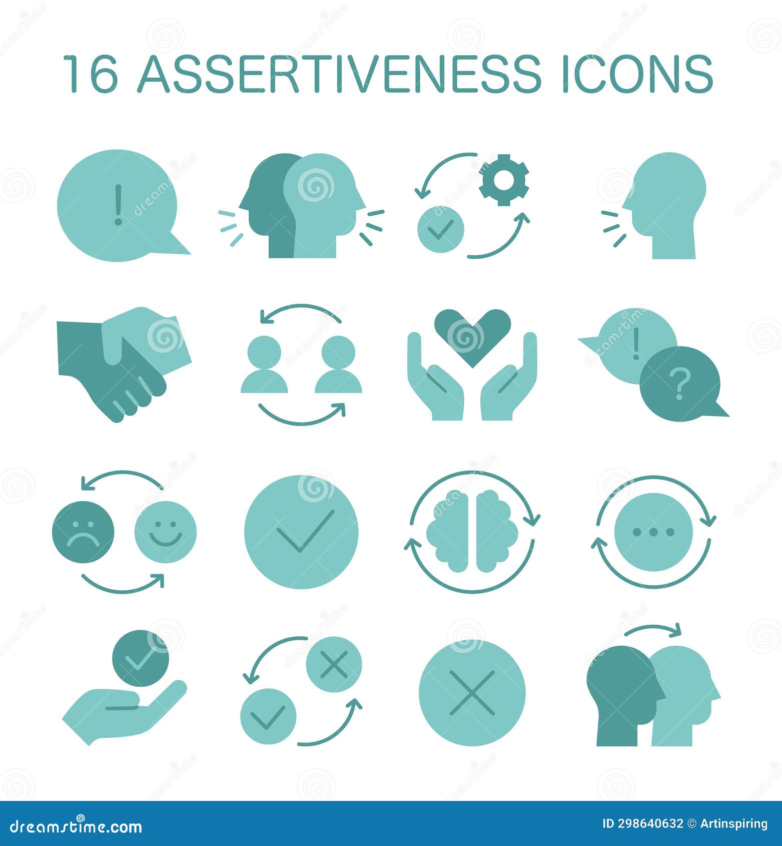 Assertiveness Icon Set. Flat Vector Illustration Stock Vector ... Assertiveness Icon Set. Flat Vector Illustration Stock Vector ...
