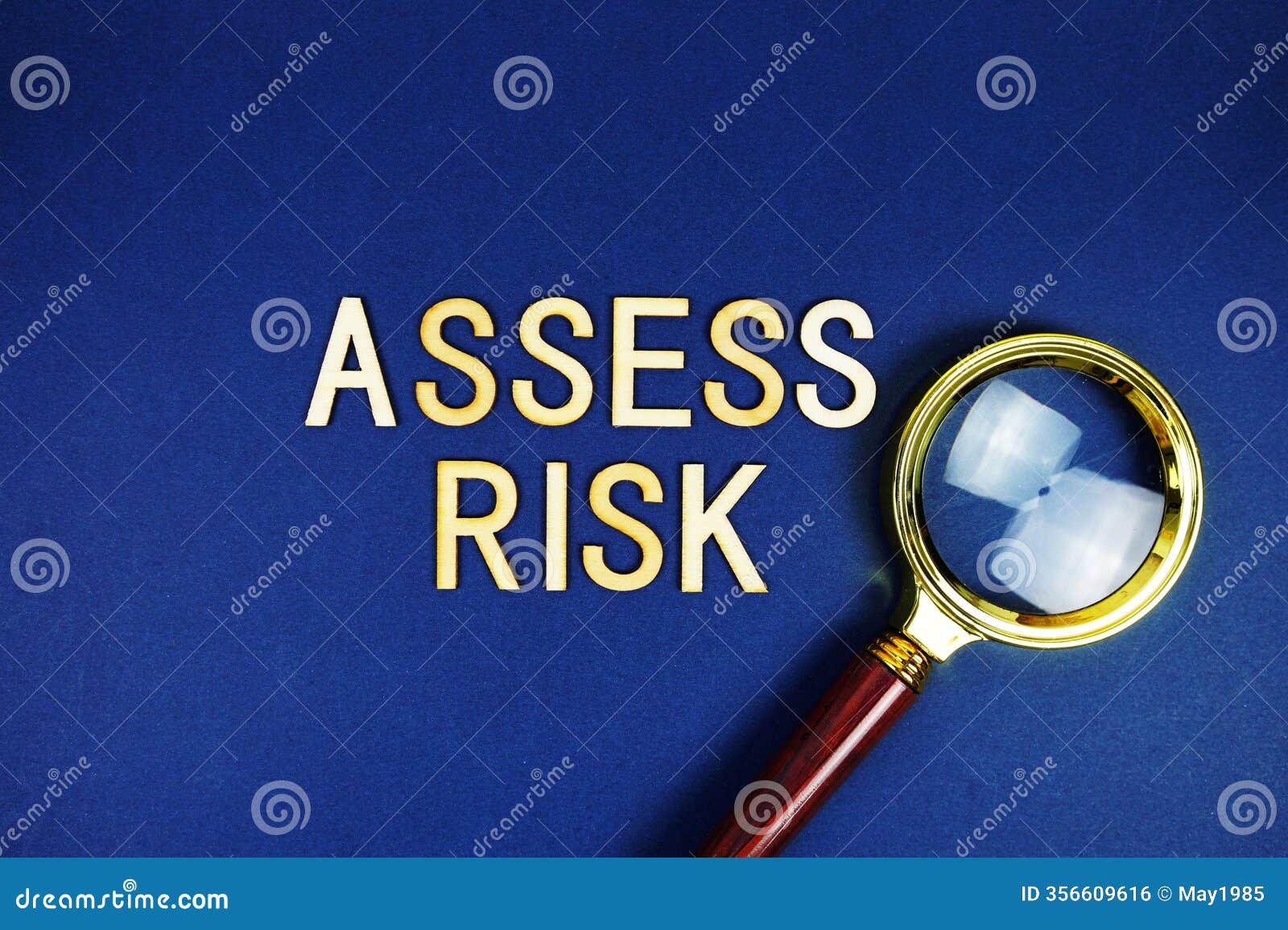 Assess Risk Alphabet Letters With Gears Element On Navy Blue Background ...