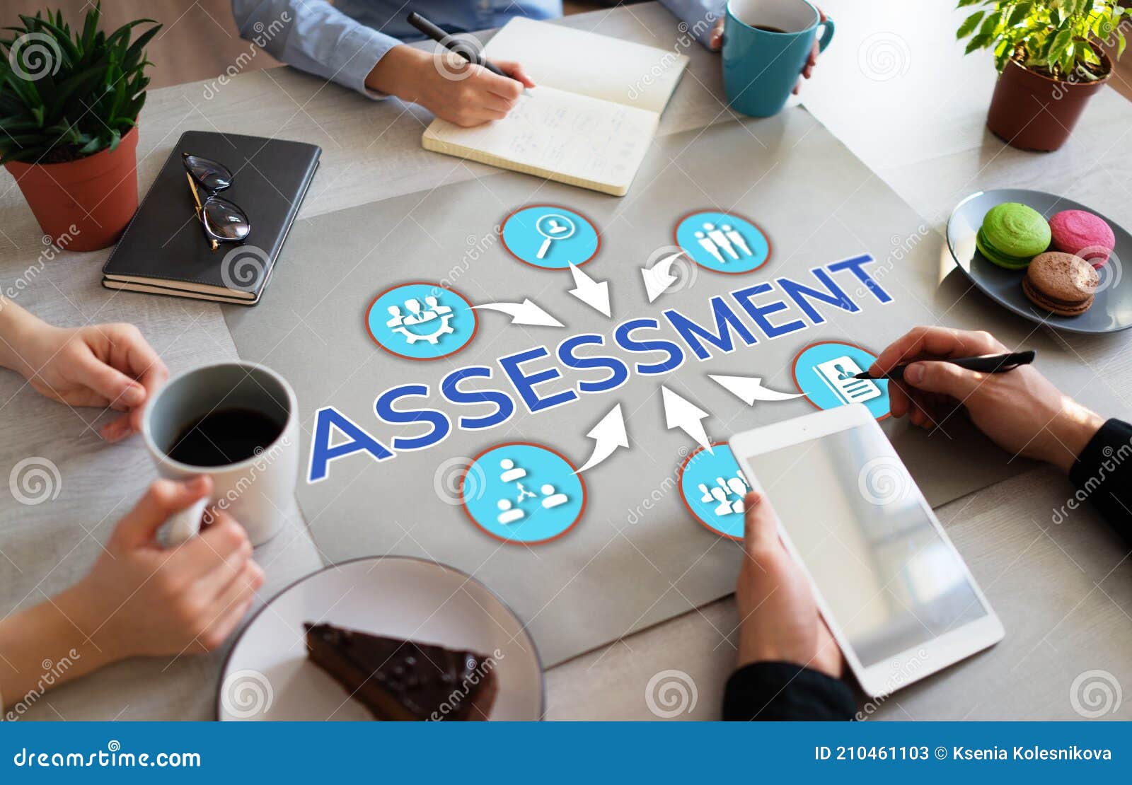 Assessment Evaluation. Peoples Working in Modern Office. Stock Image ...